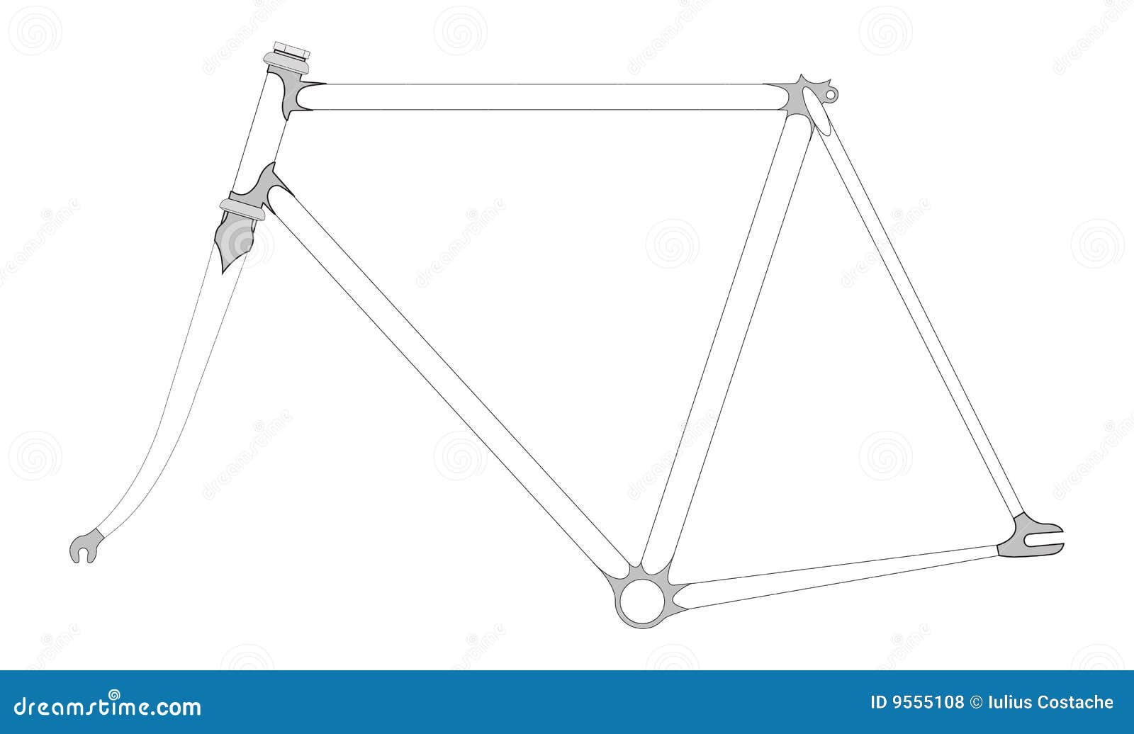 Bicycle frame stock vector. Illustration of fixed, vehicle - 9555108