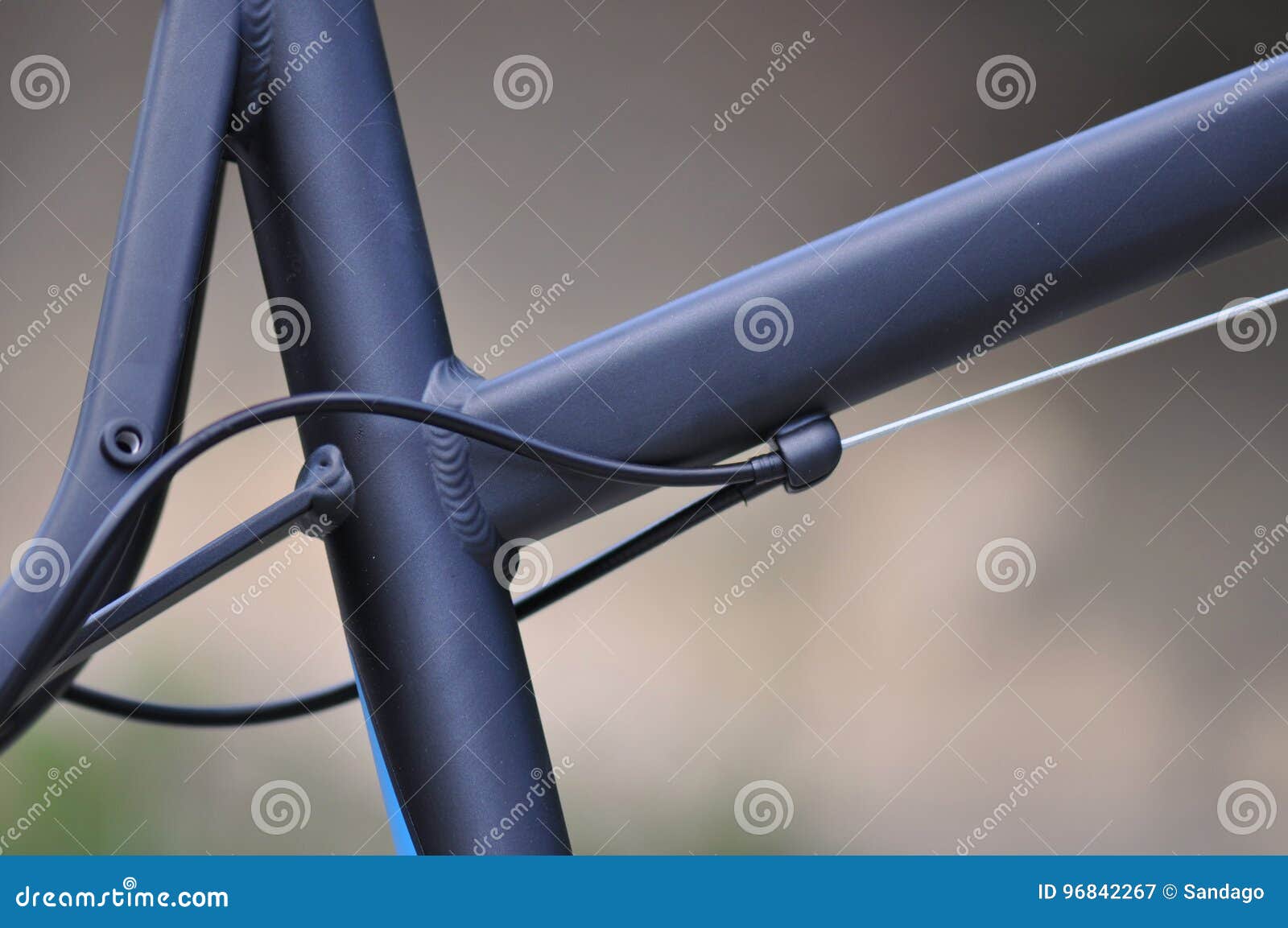 Bicycle frame with cable stock image. Image of brake - 96842267