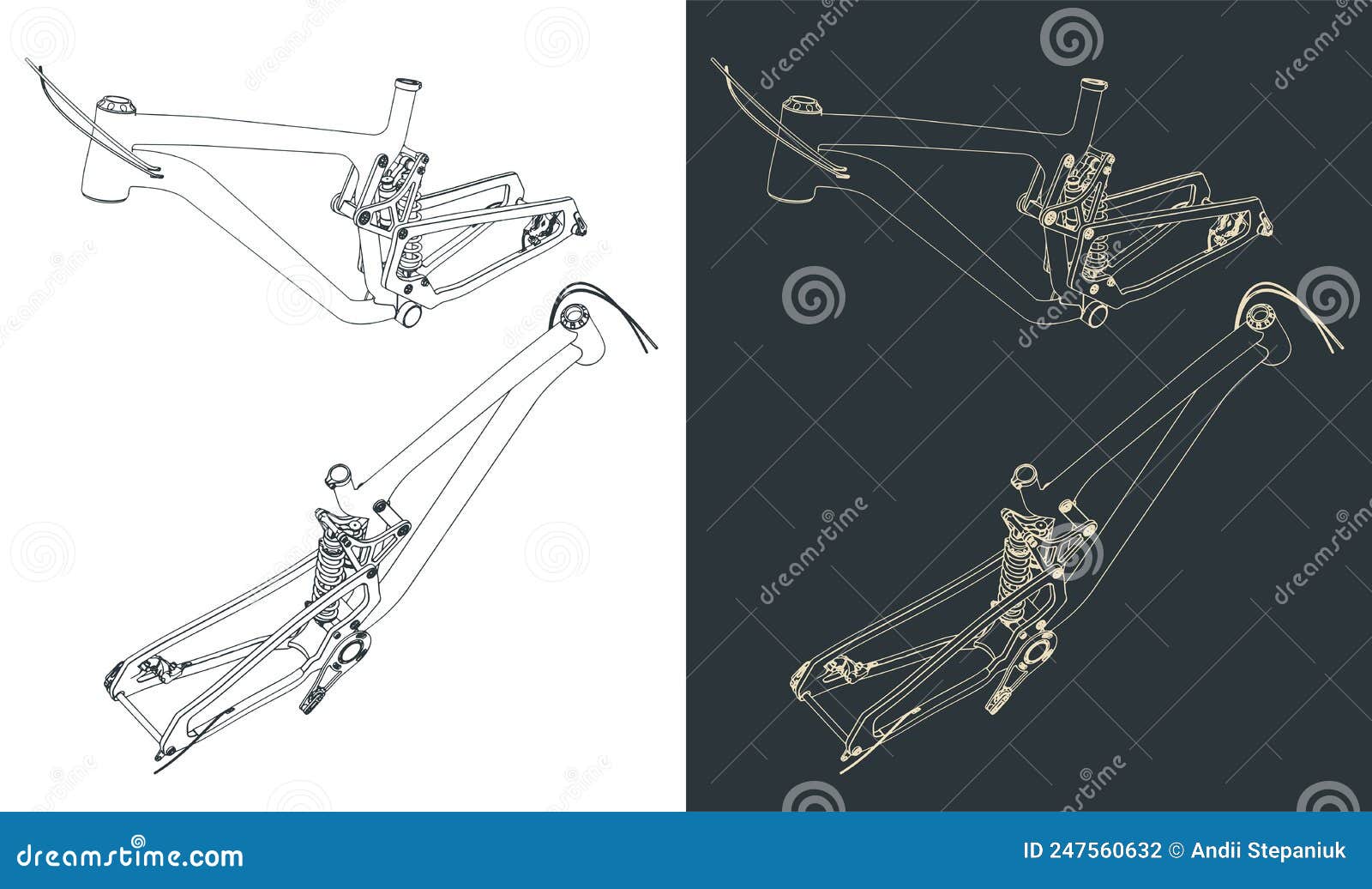 Bicycle frame drawings stock vector. Illustration of cycle - 247560632