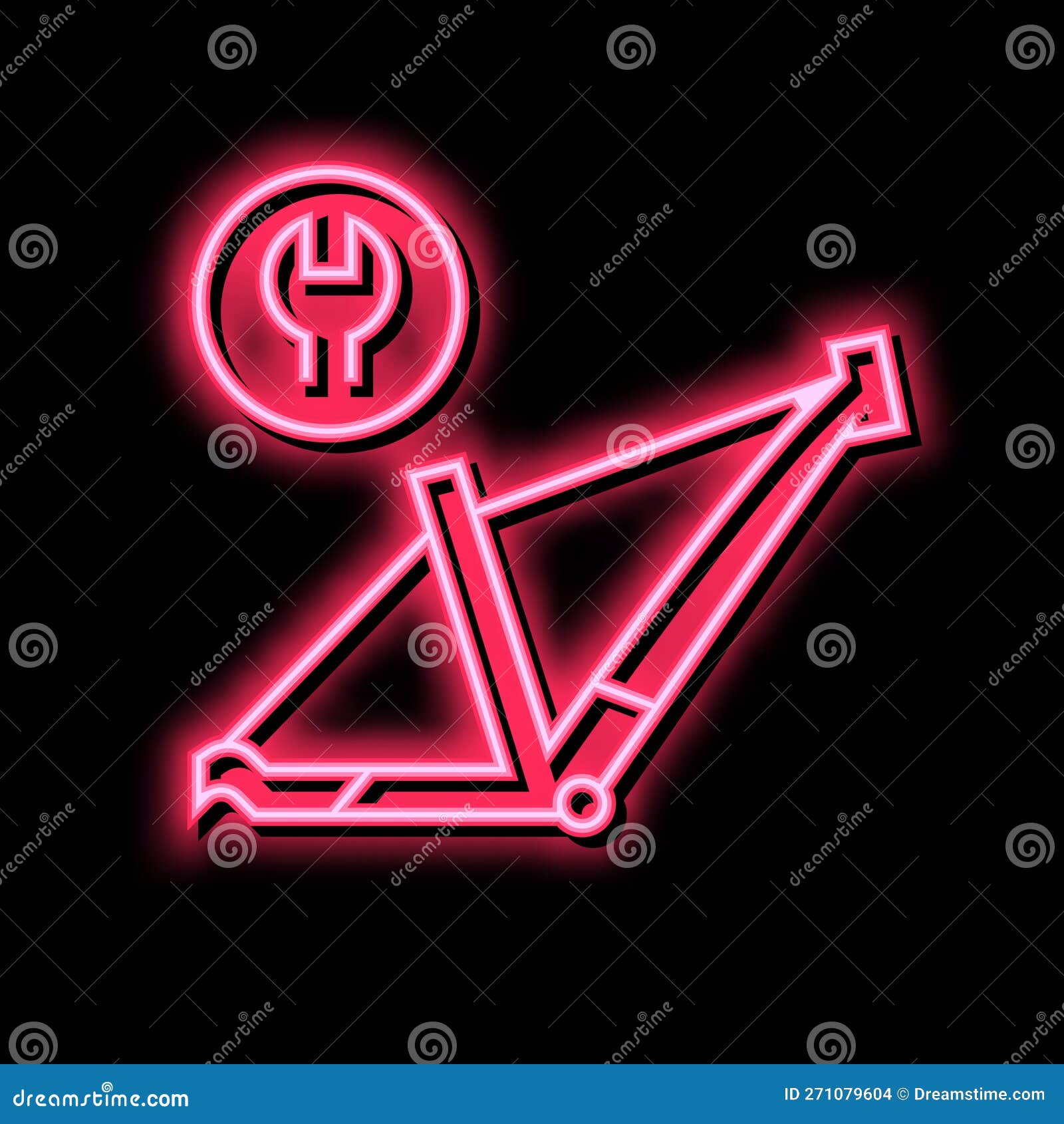 Bicycle Frame Repair Neon Glow Icon Illustration Stock Vector ...