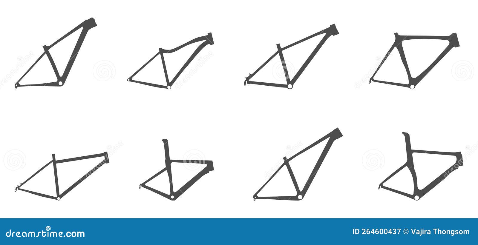 Bicycle Frames on White Background, Vector Illustration Stock Vector ...