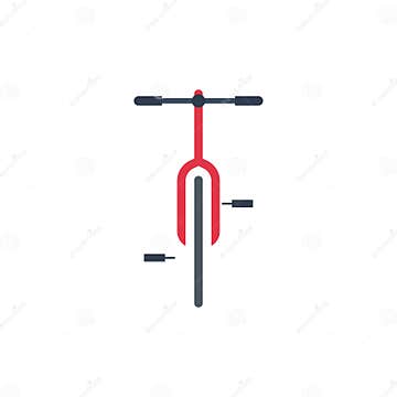 Bicycle Front View Vector Icon Symbol Isolated on White Background ...