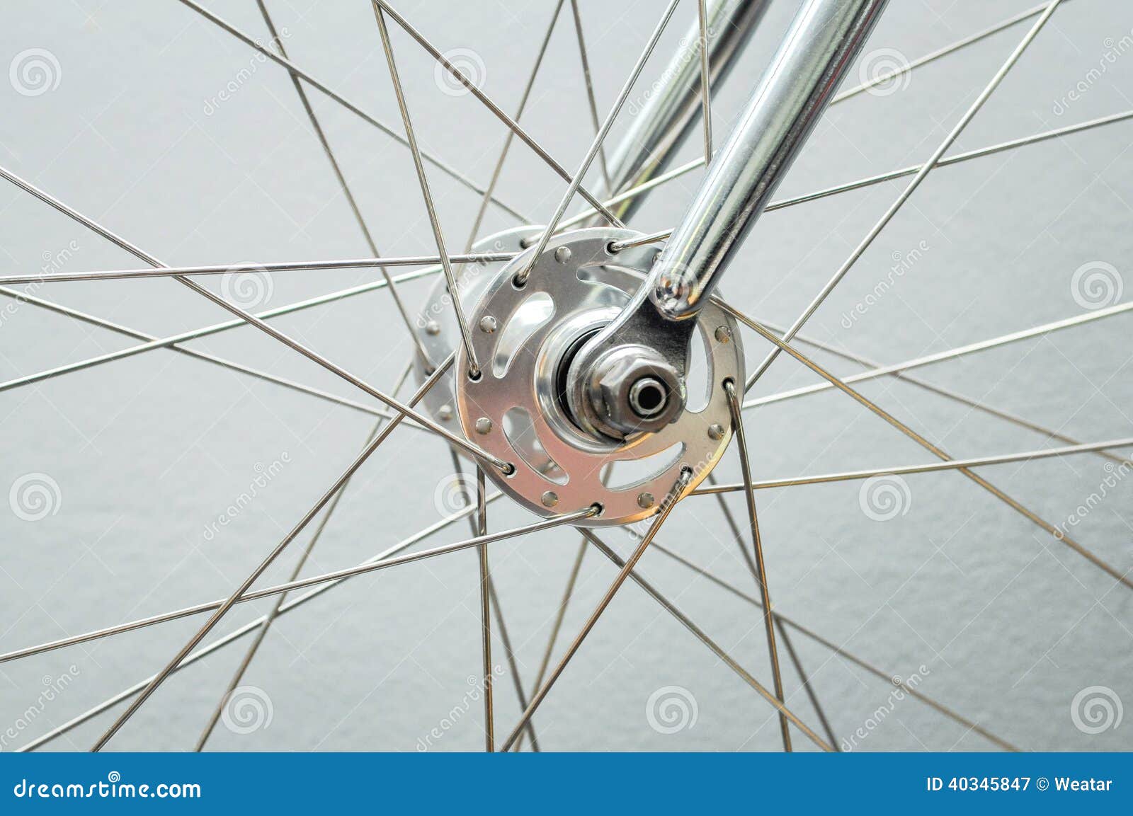Bicycle front wheel stock image. Image of chrome, background - 40345847