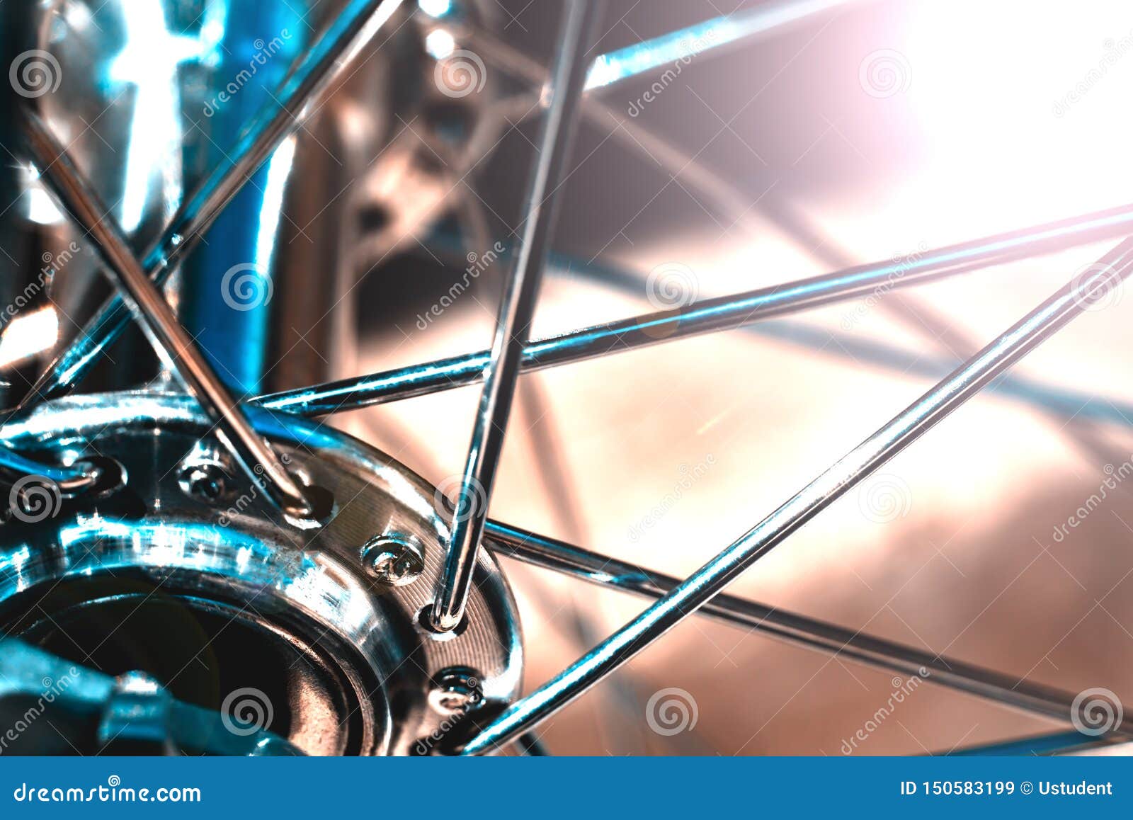 Bicycle Front Wheel with Spokes Stock Image - Image of background ...