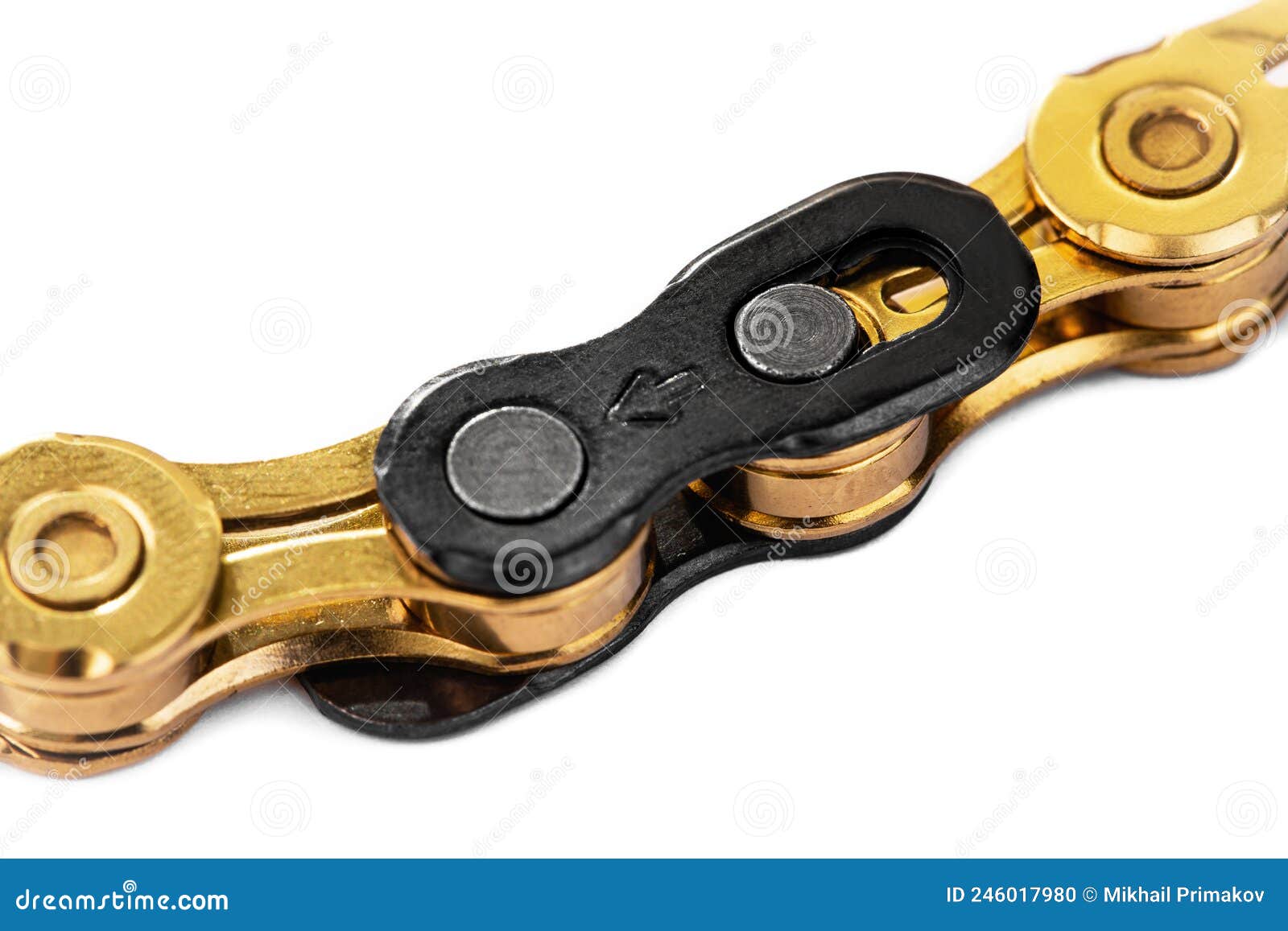 Bicycle Gold Chain with Black Chain Connector or Missing Link for Quick ...