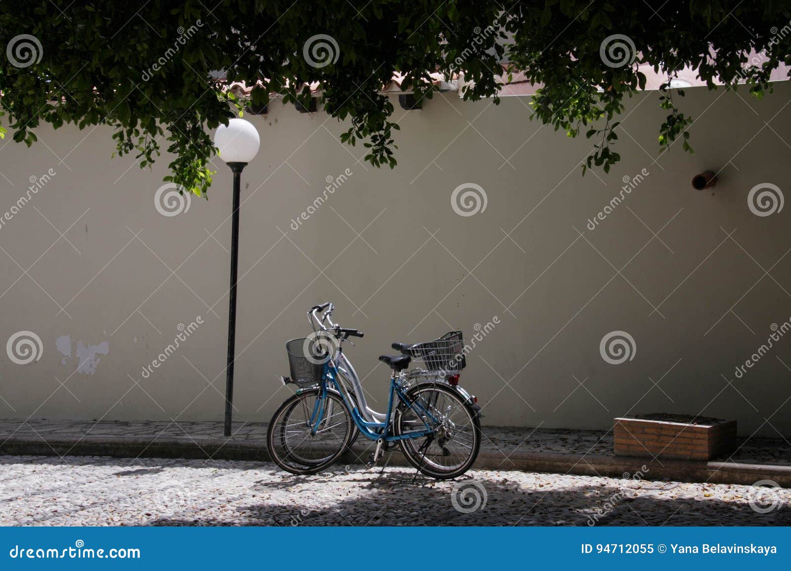 Bicycle in Greece editorial image. Image of calm, bluebike - 94712055