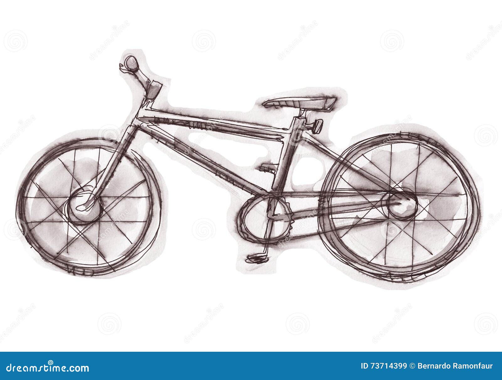 Bicycle Hand Drawn Illustration Stock Illustration - Illustration of ...