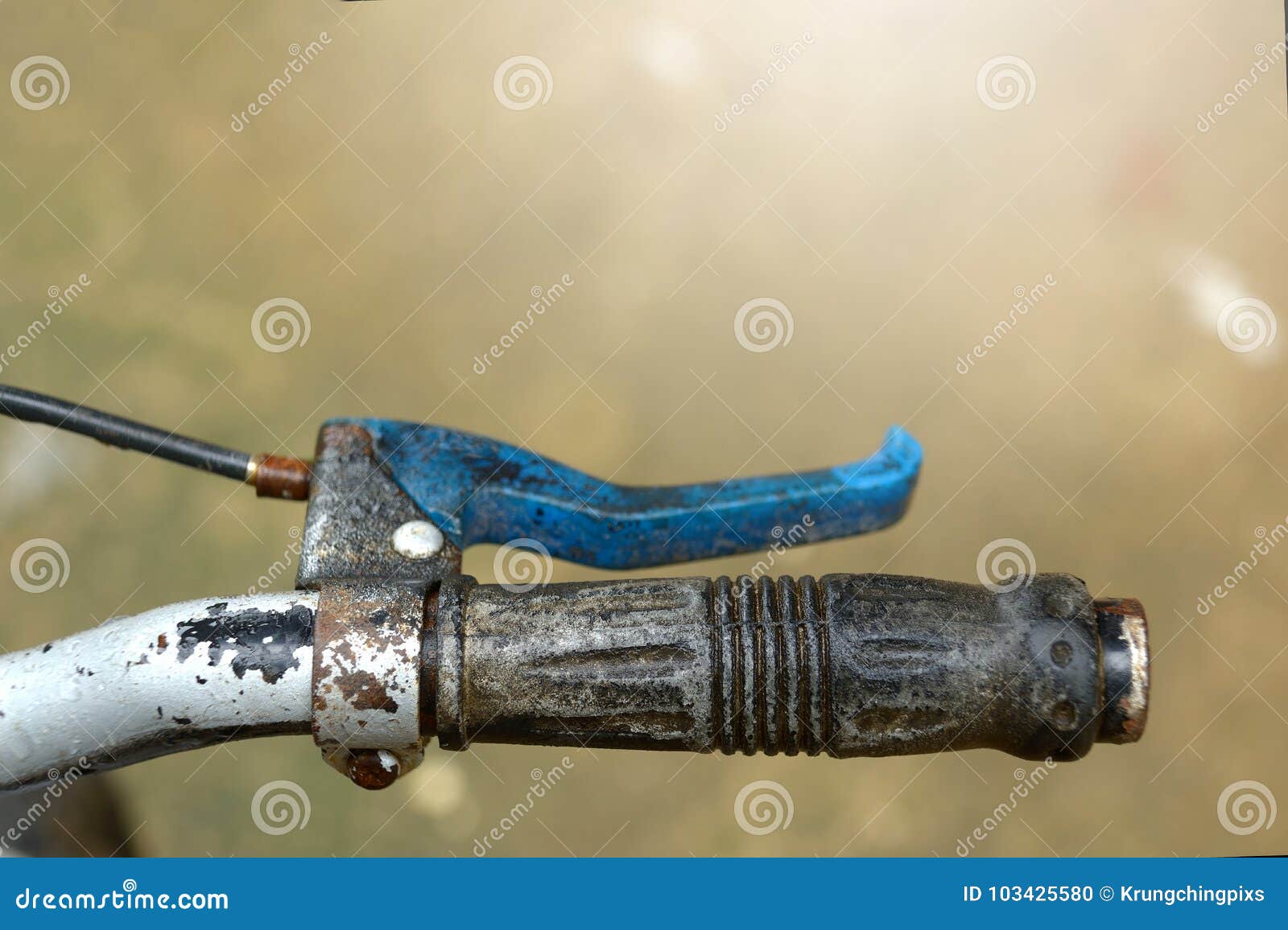 Bicycle Handle and Hand Brake. Stock Photo - Image of rusty, vintage ...