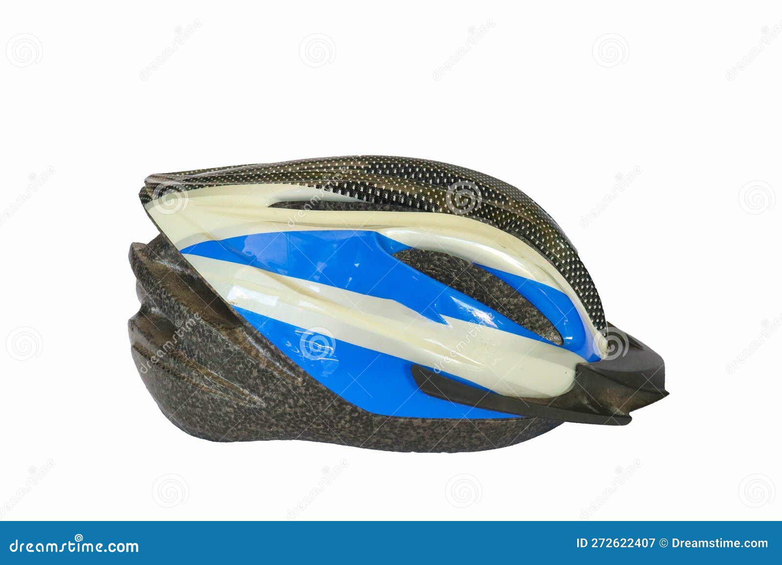 Bicycle Helmet. Blue Bicycle Helmet Isolated on White Background ...