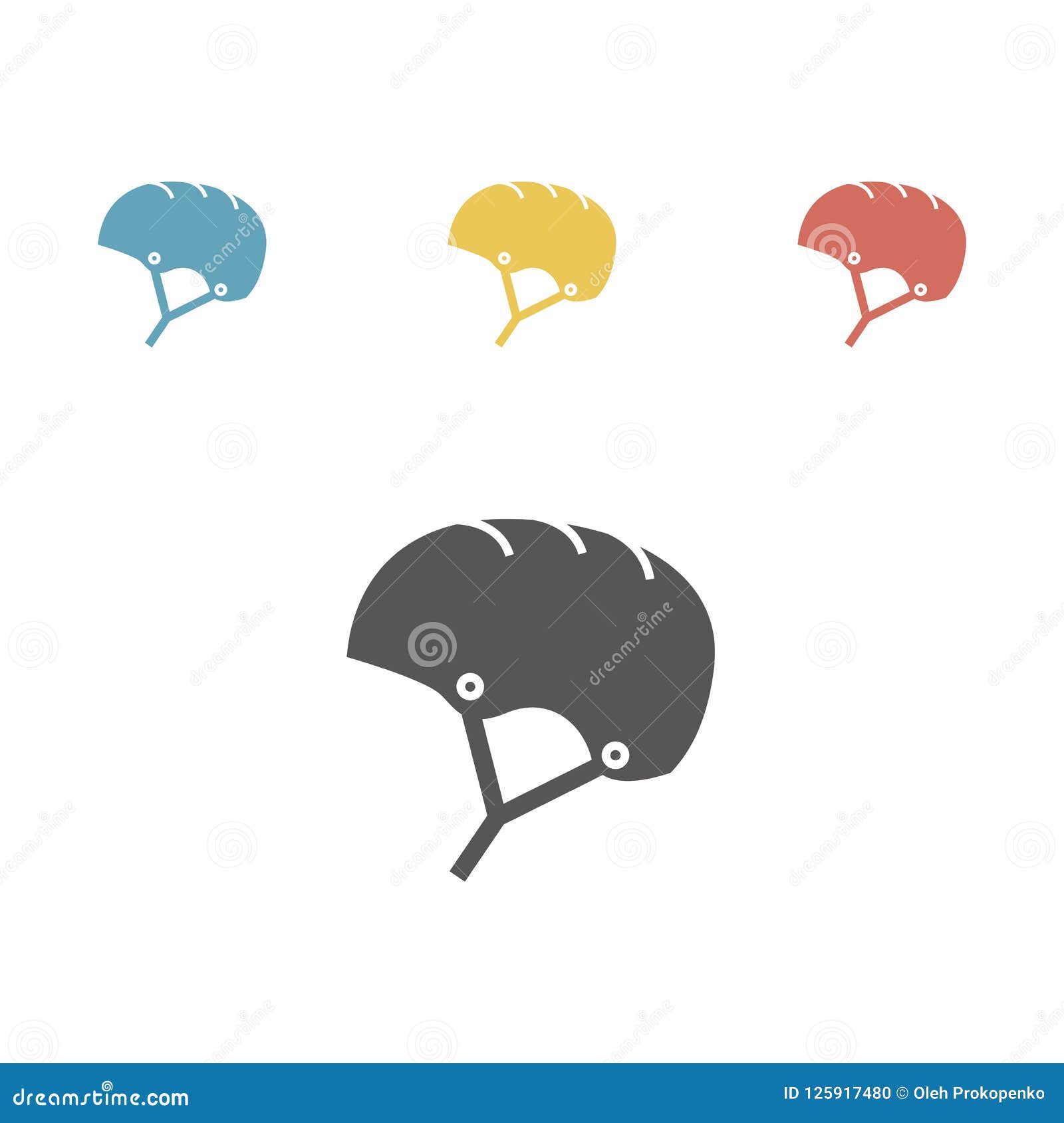 Bicycle Helmet Flat Icon. Vector Signs for Web Graphics Stock Vector ...