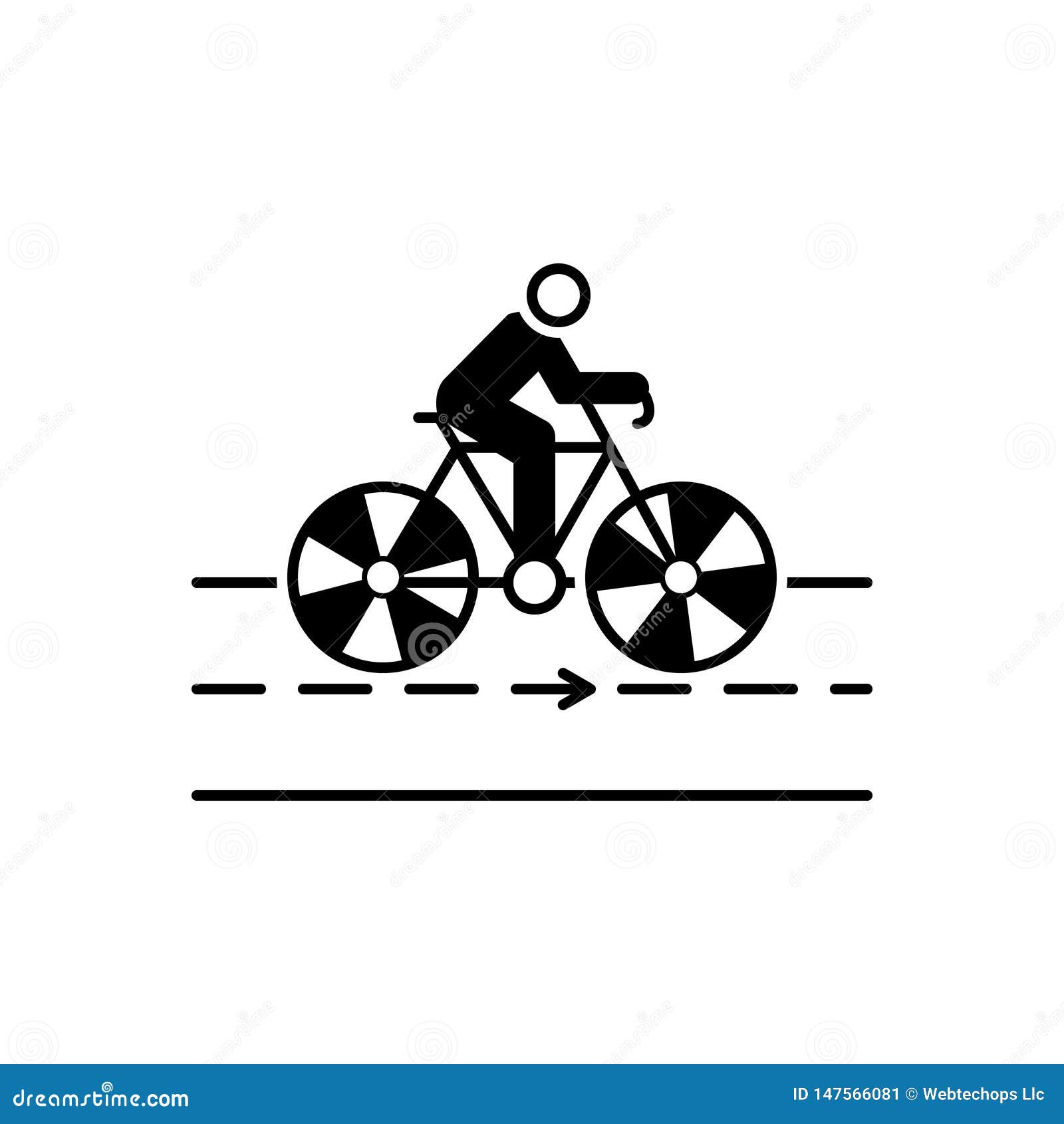 Black Solid Icon for Bicycle, Track and Road Stock Vector ...