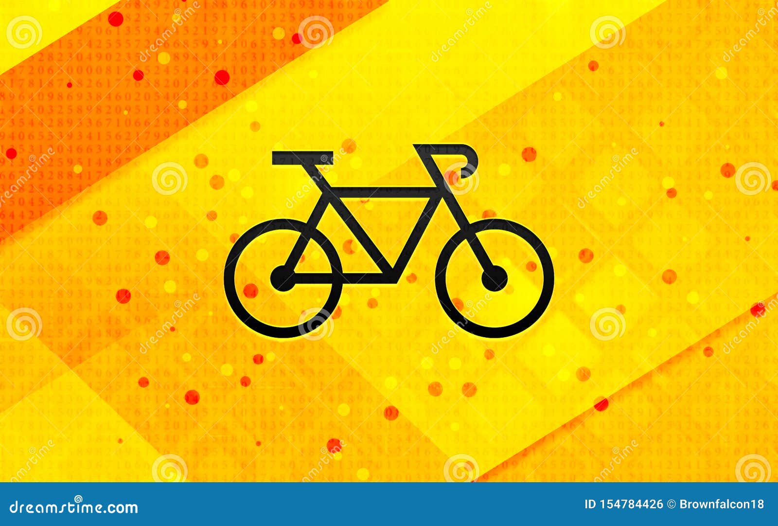 Bicycle Icon Abstract Digital Banner Yellow Background Stock ...
