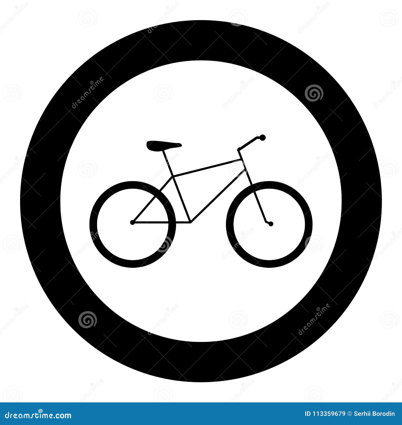 Bicycle Icon Black Color in Circle Stock Vector - Illustration of ...