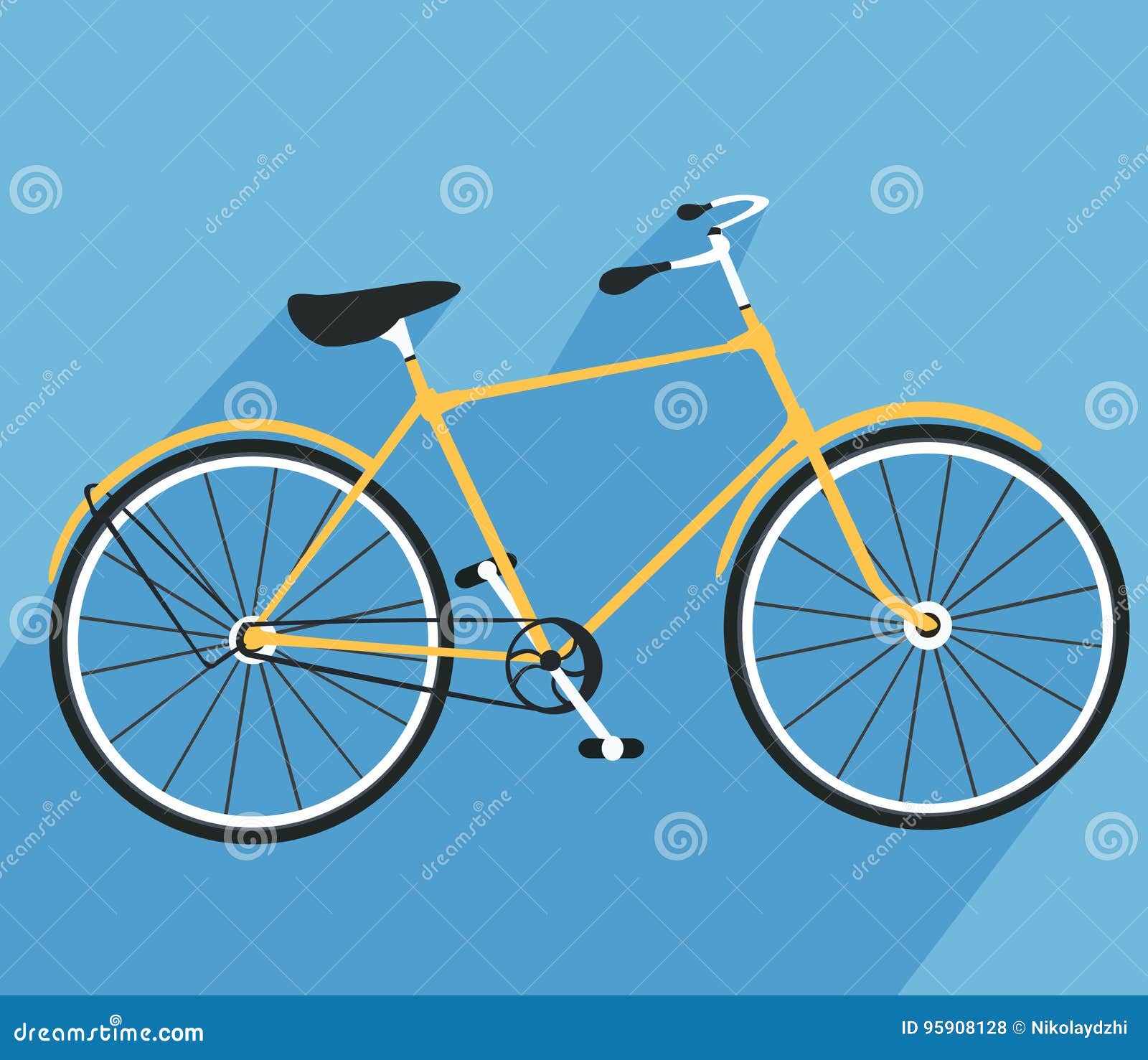 Bicycle Icon. Detailed Bicycle Icon Solid and Flat Color Design Stock ...