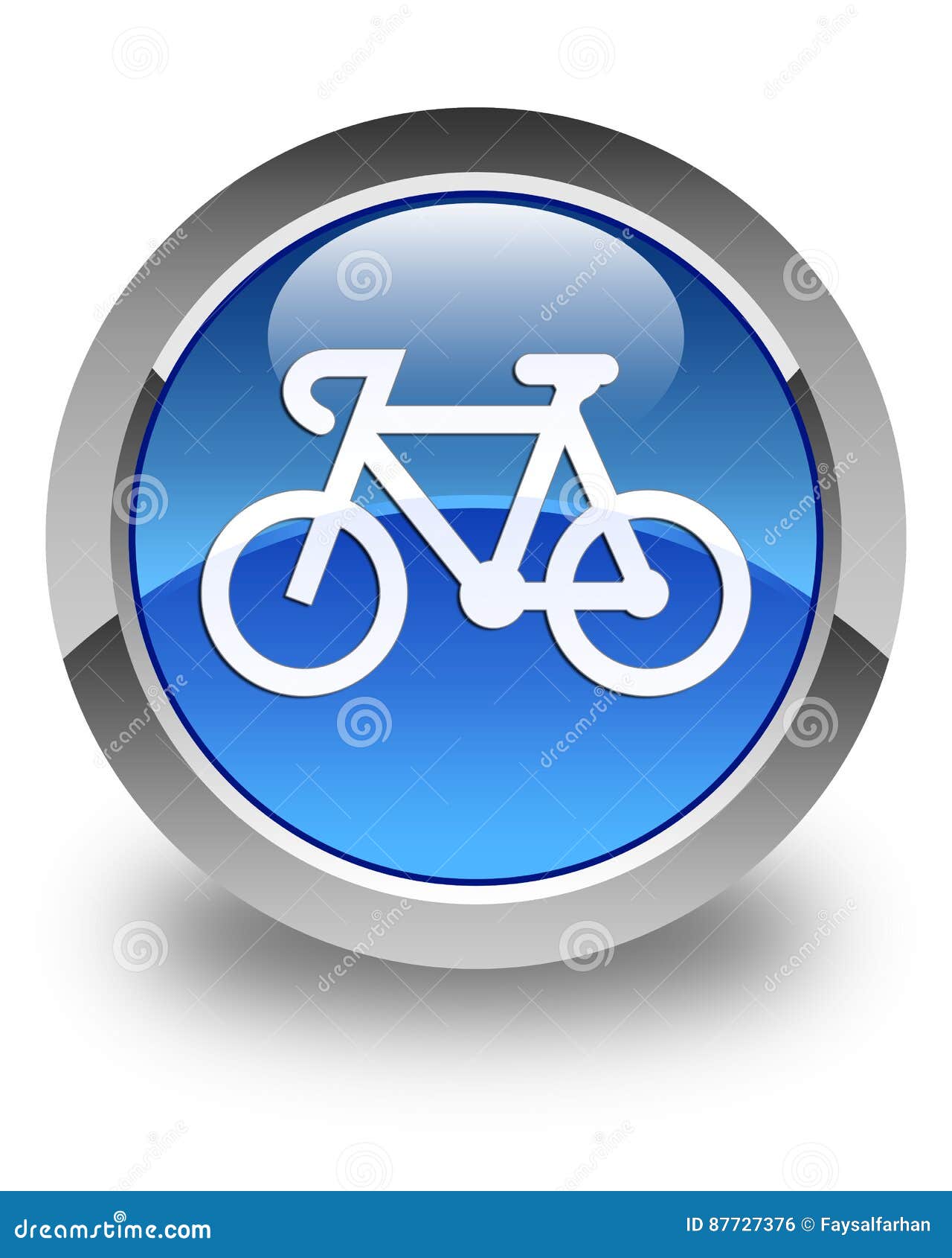 Bicycle Icon Glossy Blue Round Button Stock Illustration - Illustration ...