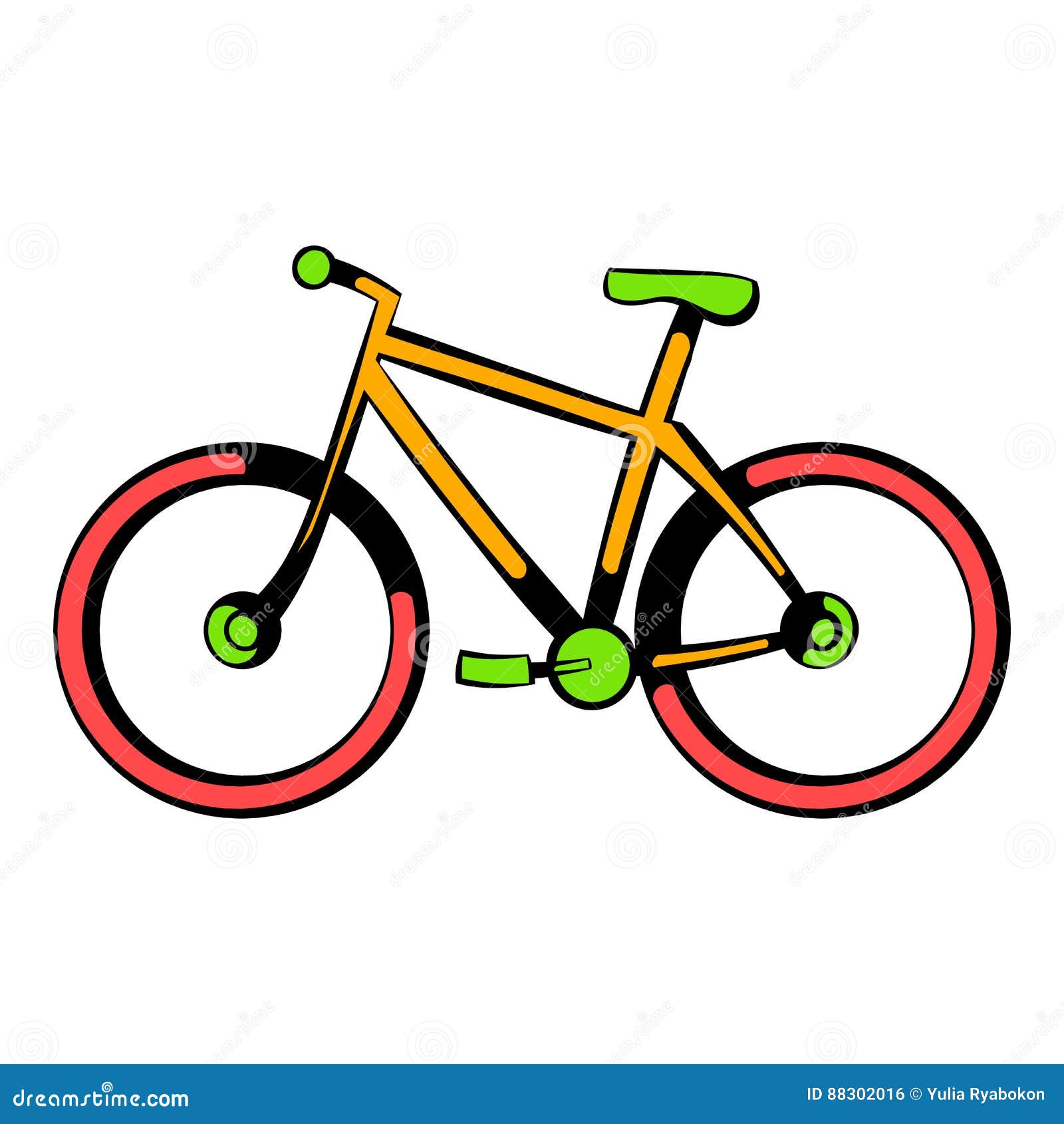 Cartoon Bicycle - Coloring Page Stock Illustration | CartoonDealer.com ...