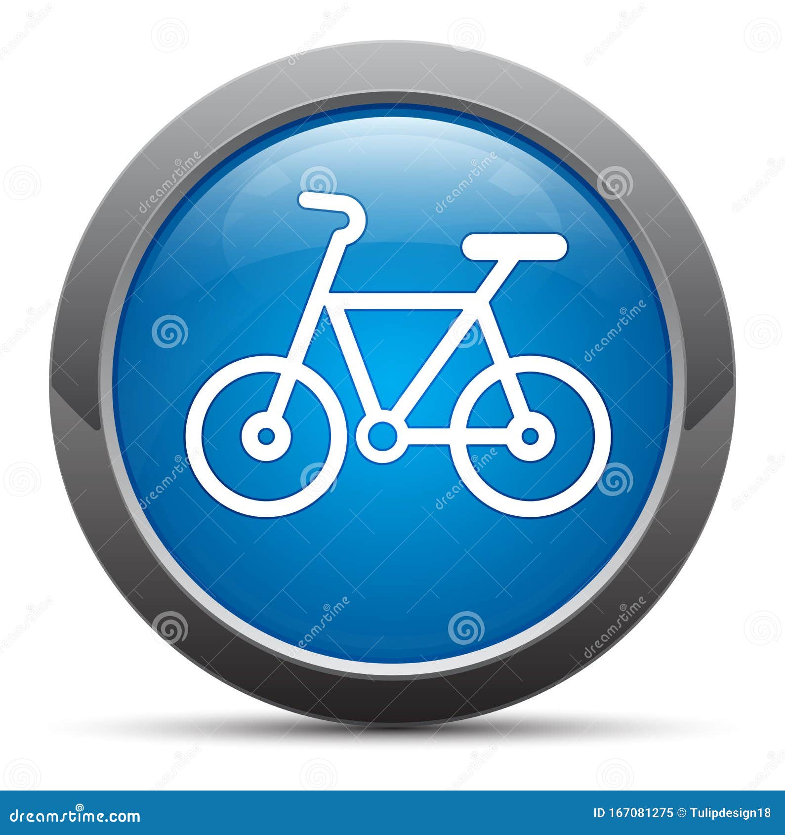 Bicycle Icon Premium Blue Round Button Vector Illustration Stock Vector ...