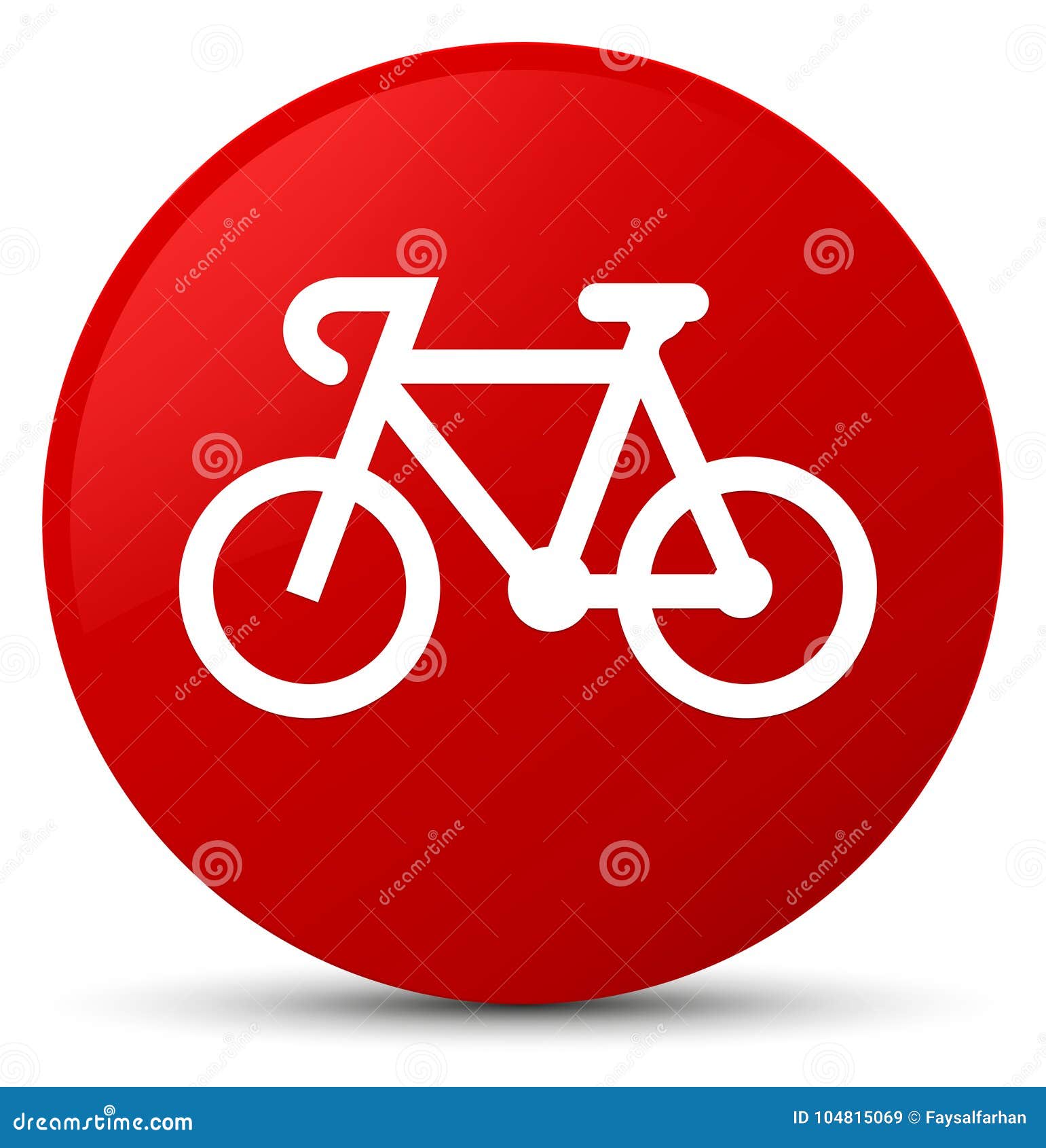 Bicycle Icon Red Round Button Stock Illustration - Illustration of ride ...