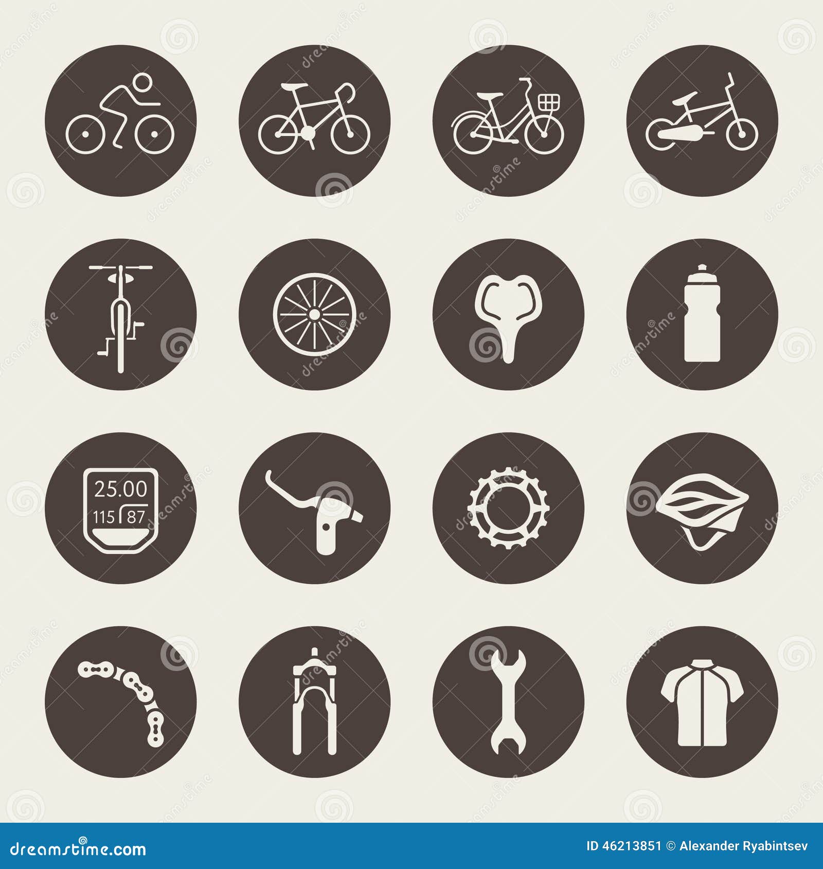 Bicycle Icon Set. Vector Bike Icons Collection Royalty-Free Stock Photo ...