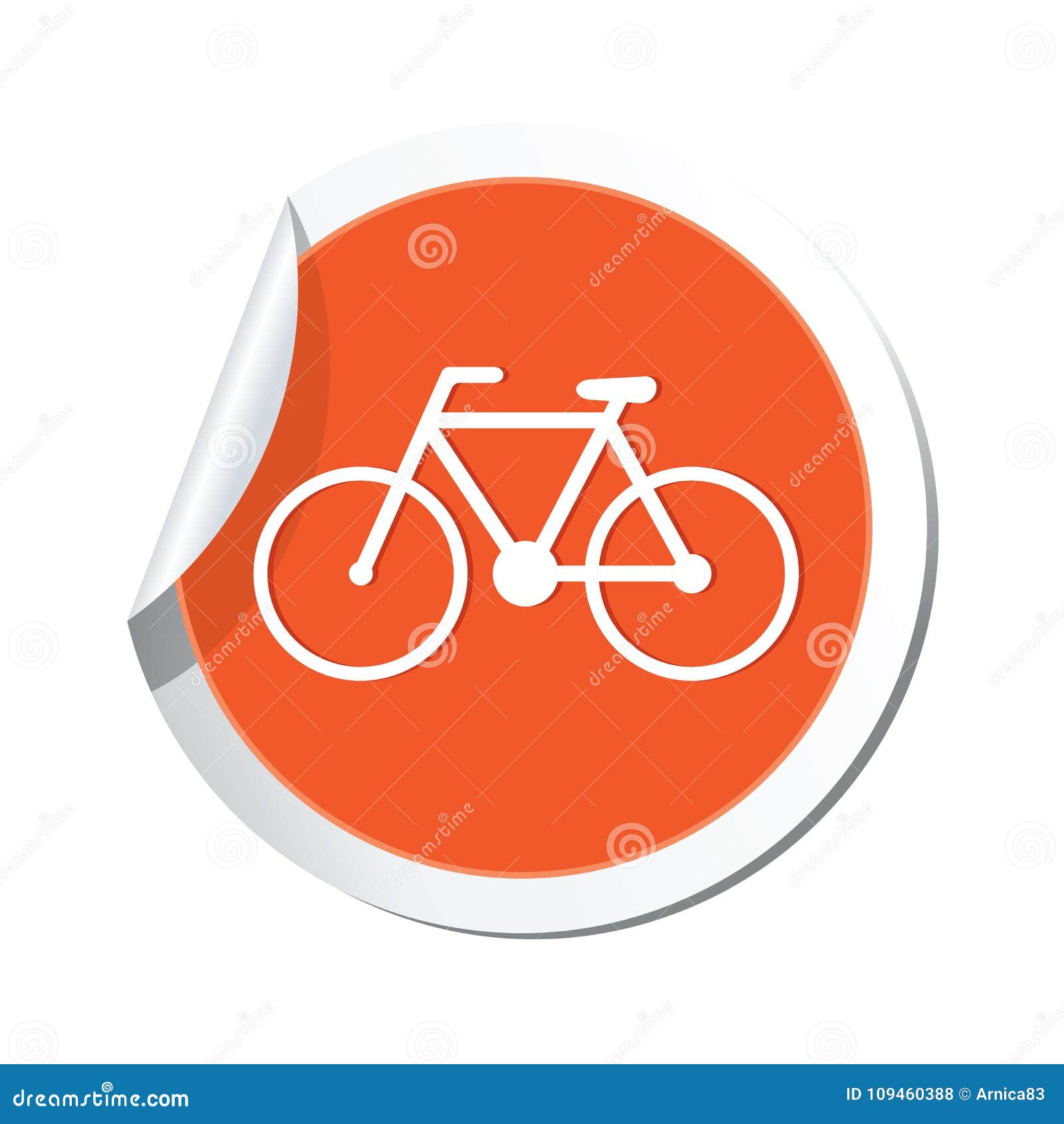 Bicycle Icon on the Sticker Stock Vector - Illustration of exercise ...
