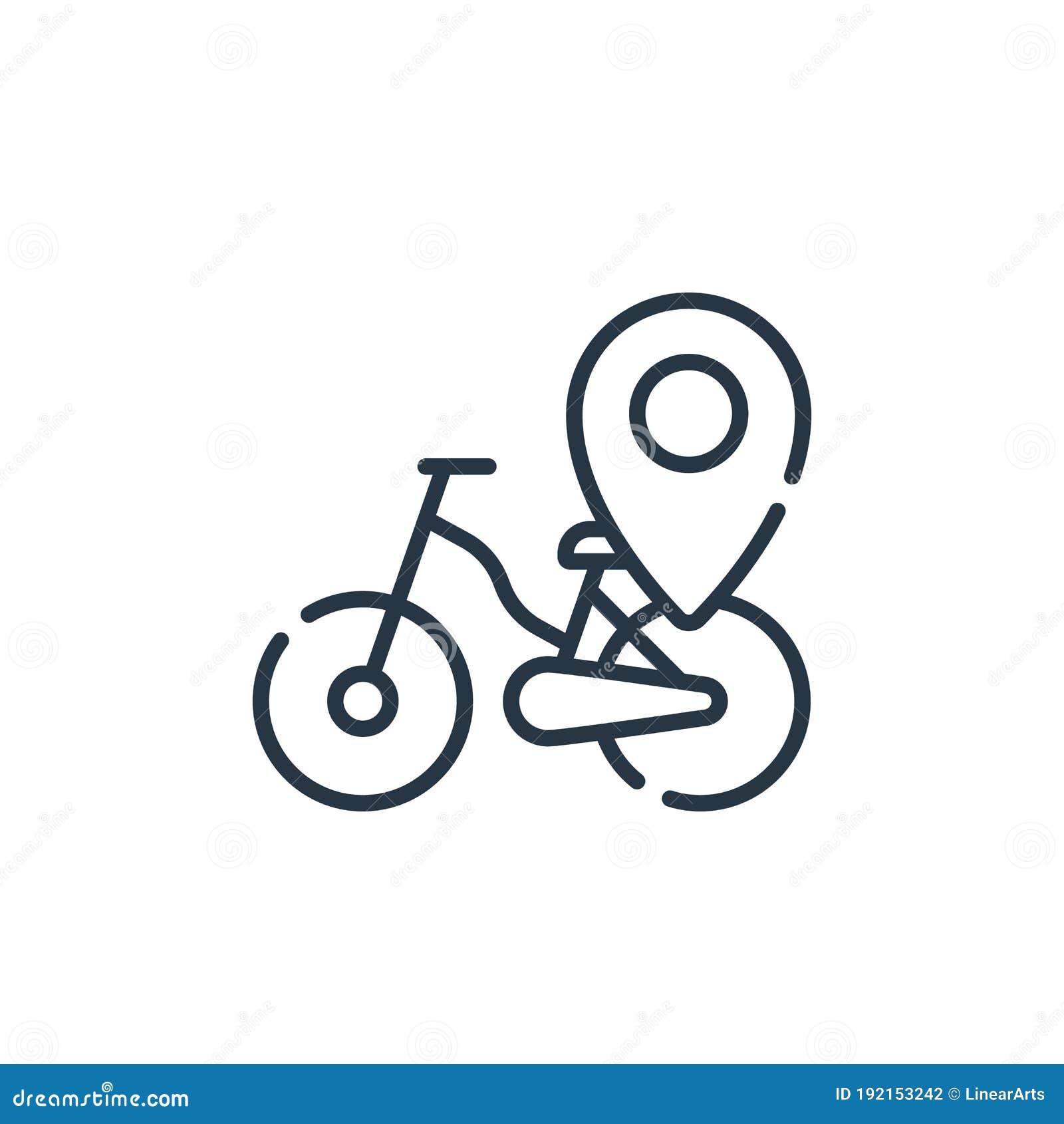 Bicycle Icon Vector from Location Concept. Thin Line Illustration of ...