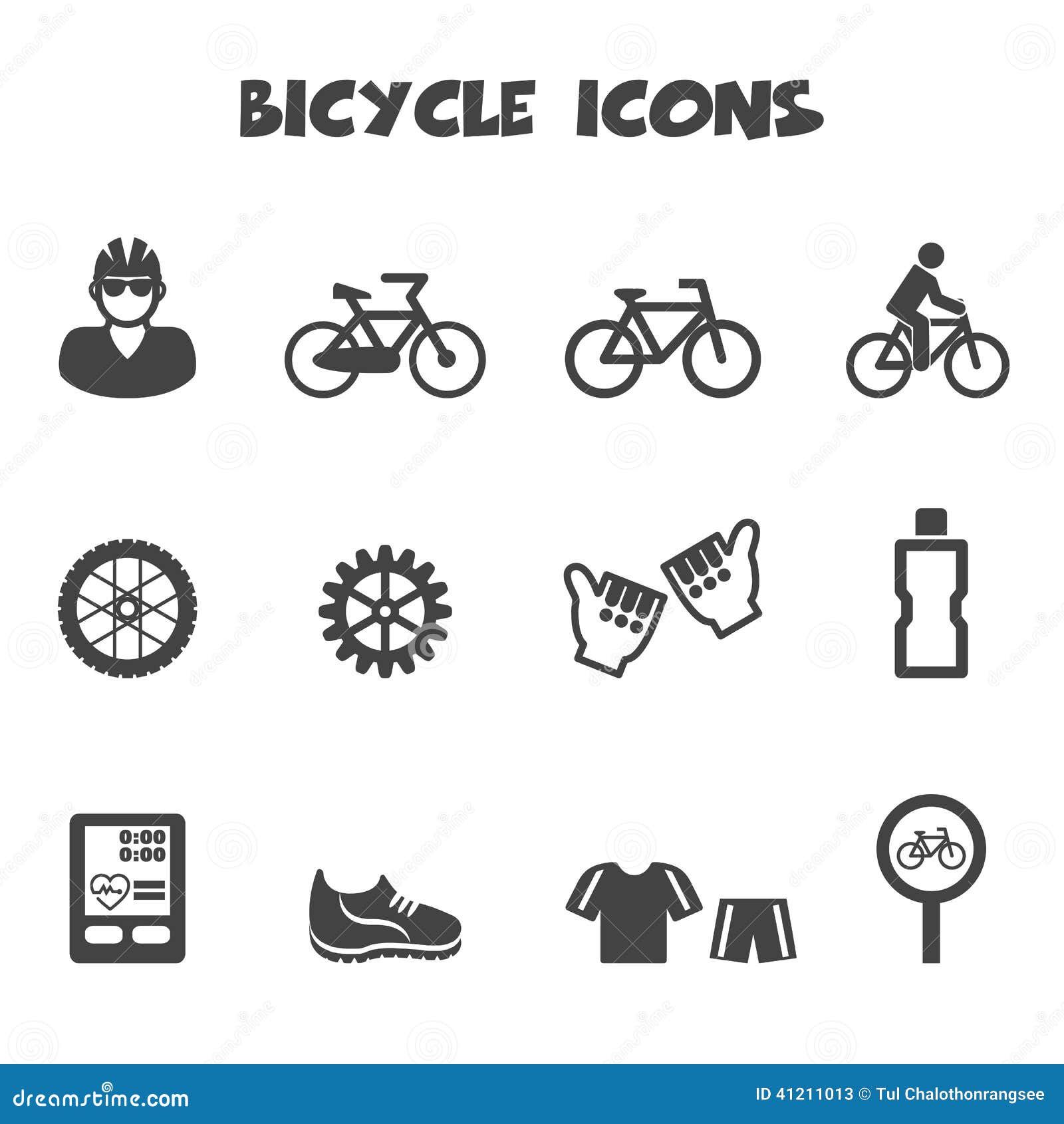 Bicycle icons stock vector. Illustration of fitness, pulse - 41211013
