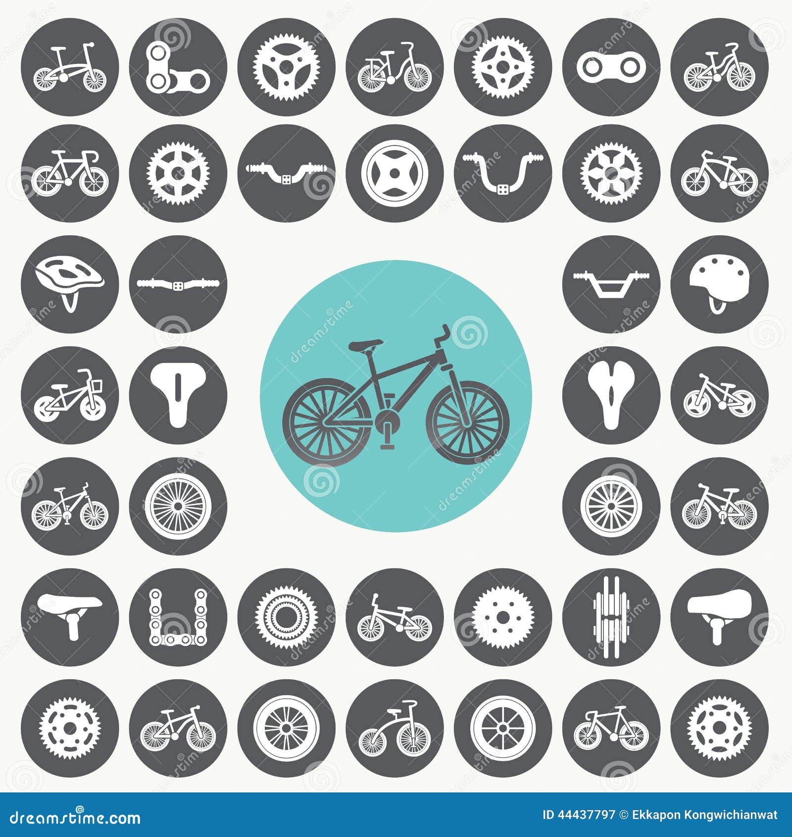 Bicycle icons set. stock illustration. Illustration of profile - 44437797