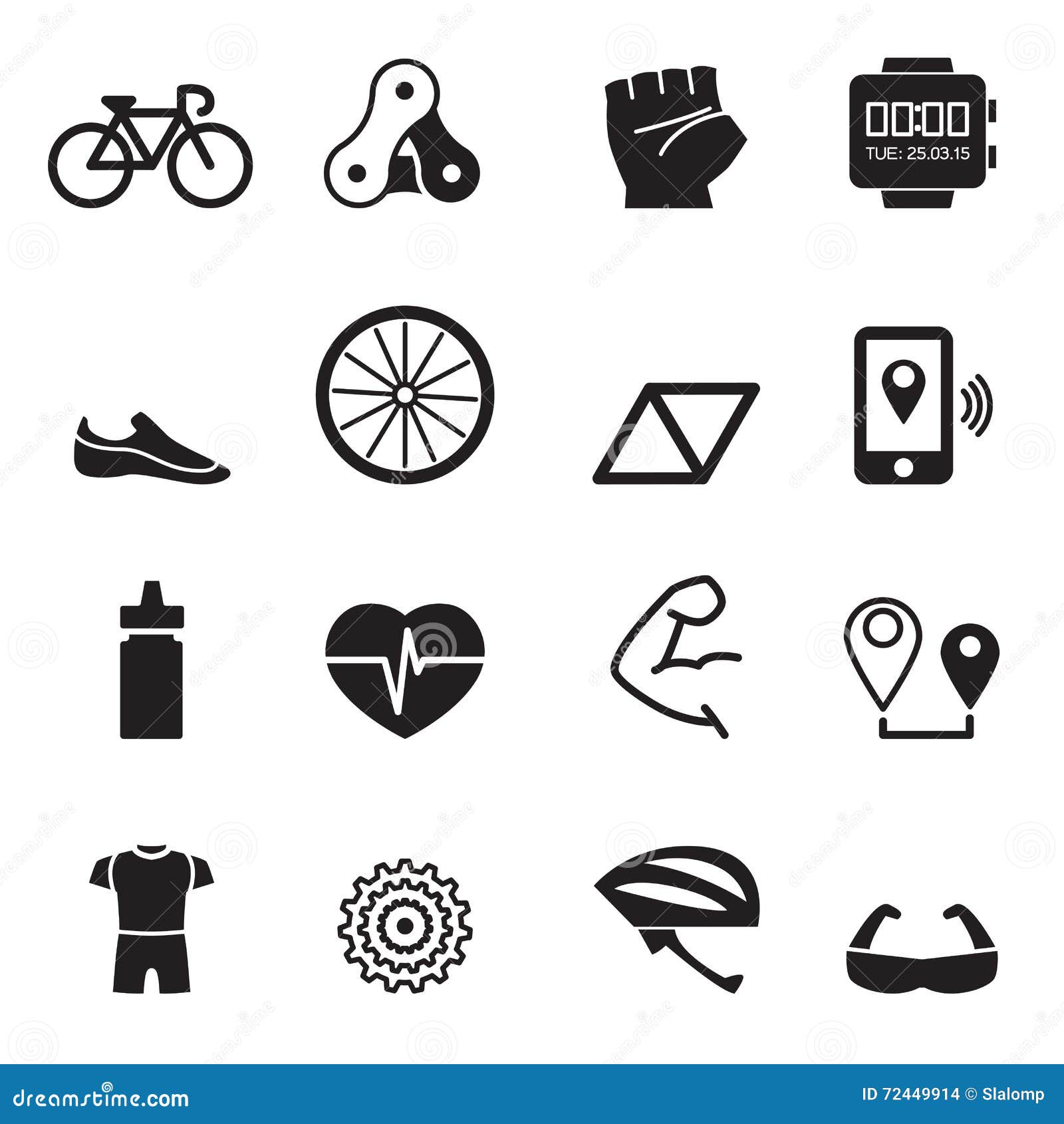 Bicycle Icons On World Map. Cartoon Vector | CartoonDealer.com #58544781