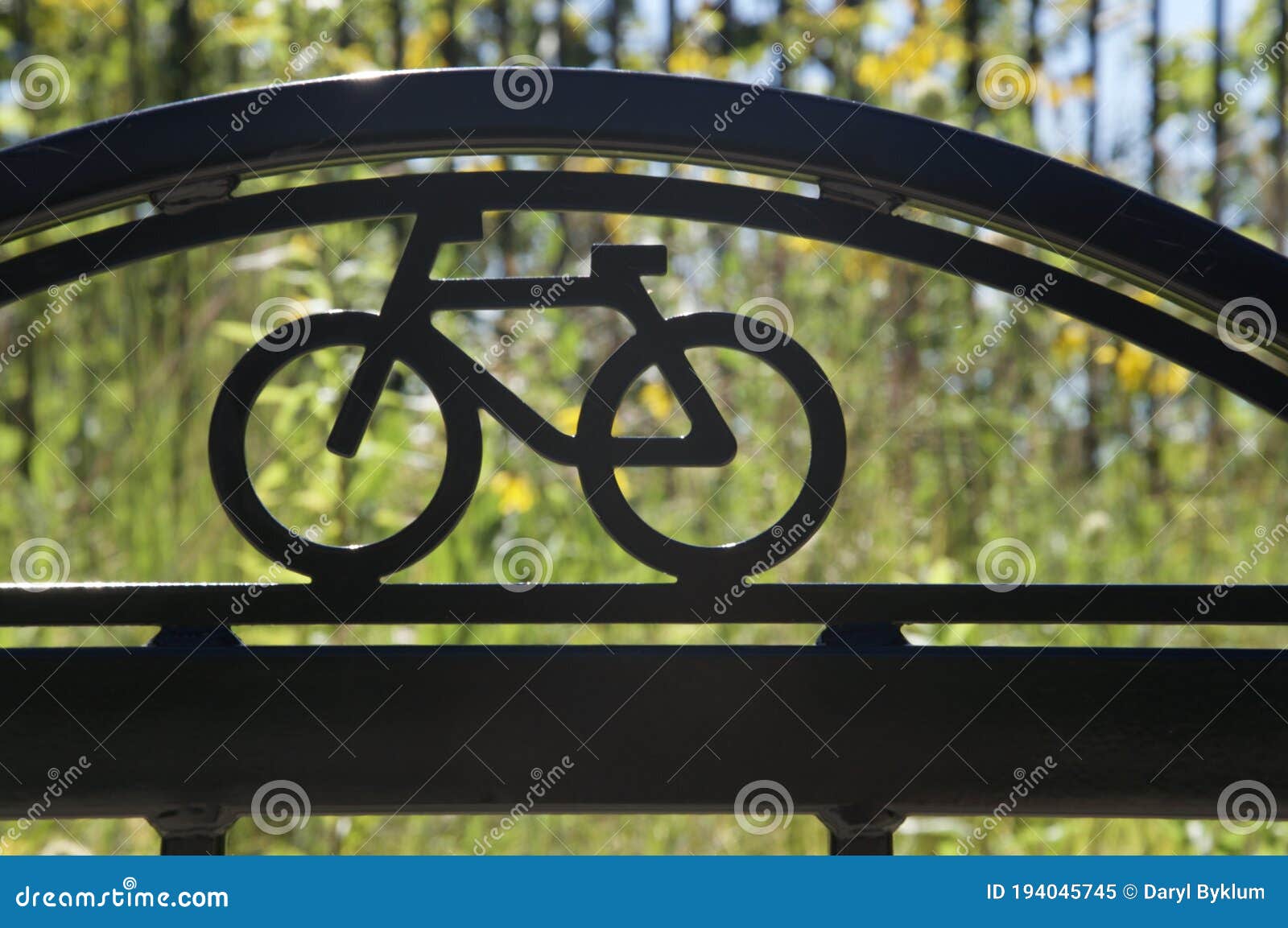 Bicycle Image on a Garden Gate Stock Image - Image of covered, bicycle ...