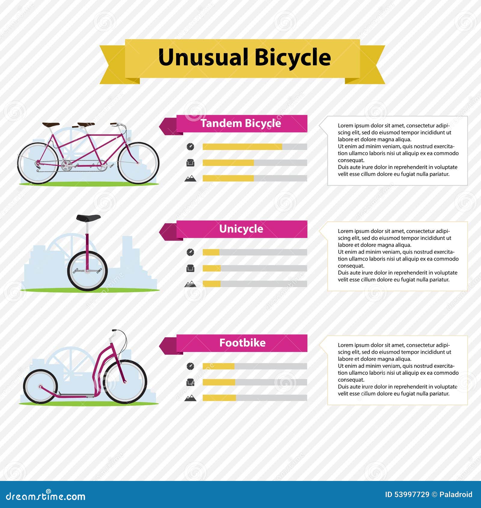 Bicycle infographics stock vector. Illustration of rider - 53997729