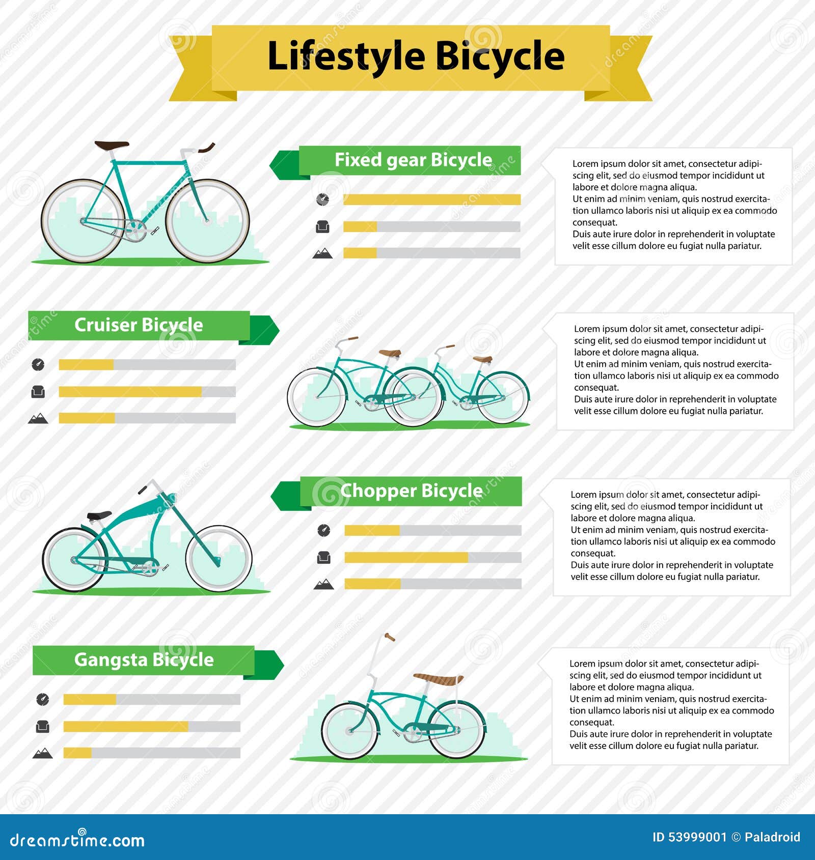 Bicycle infographics stock vector. Illustration of classic - 53999001