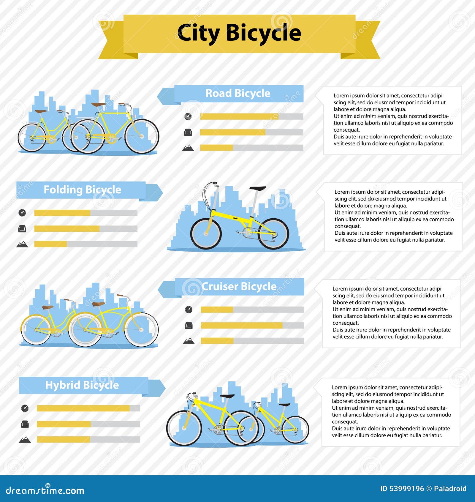 Bicycle infographics stock vector. Illustration of single - 53999196