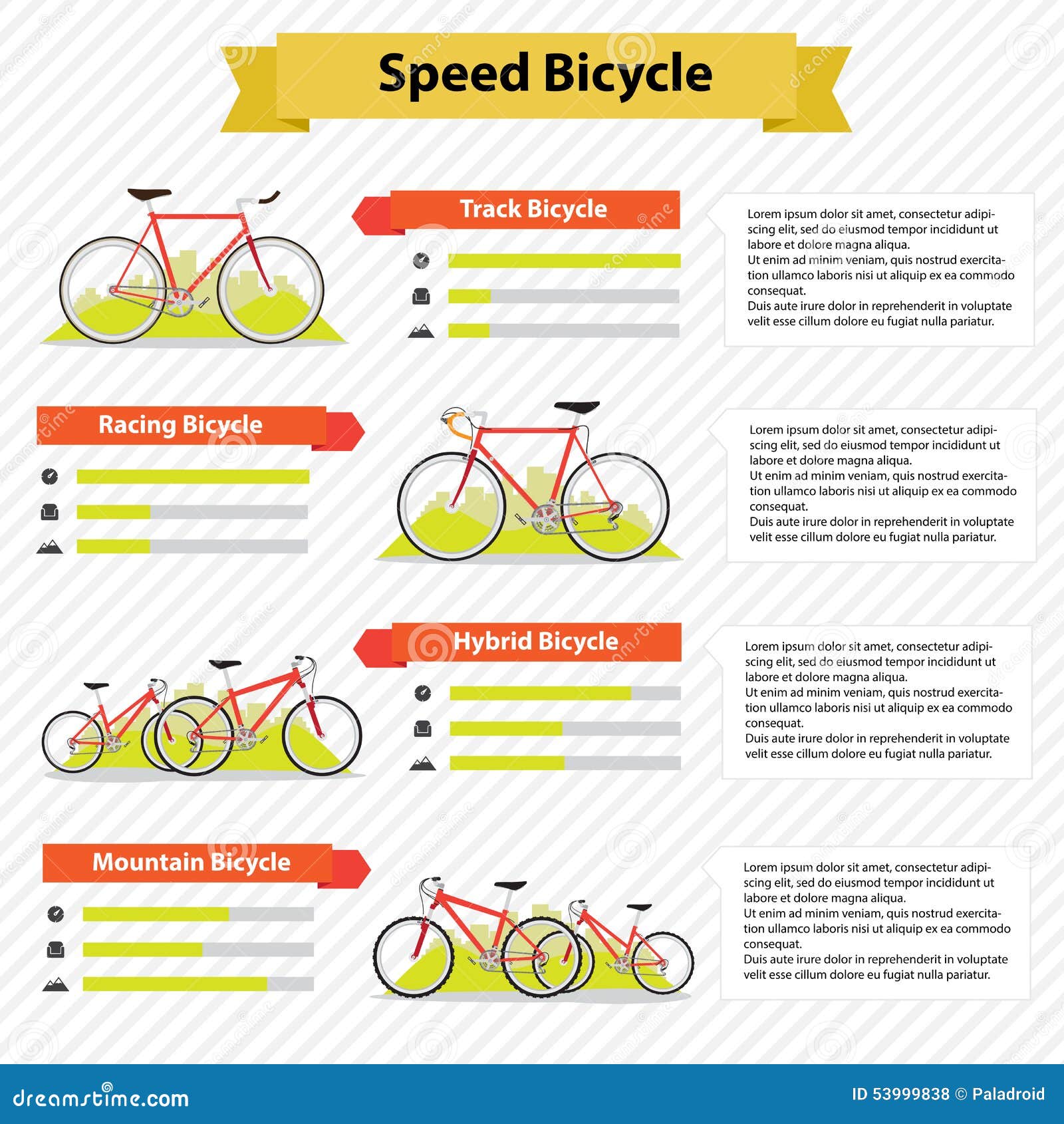 Bicycle infographics stock vector. Illustration of bike - 53999838