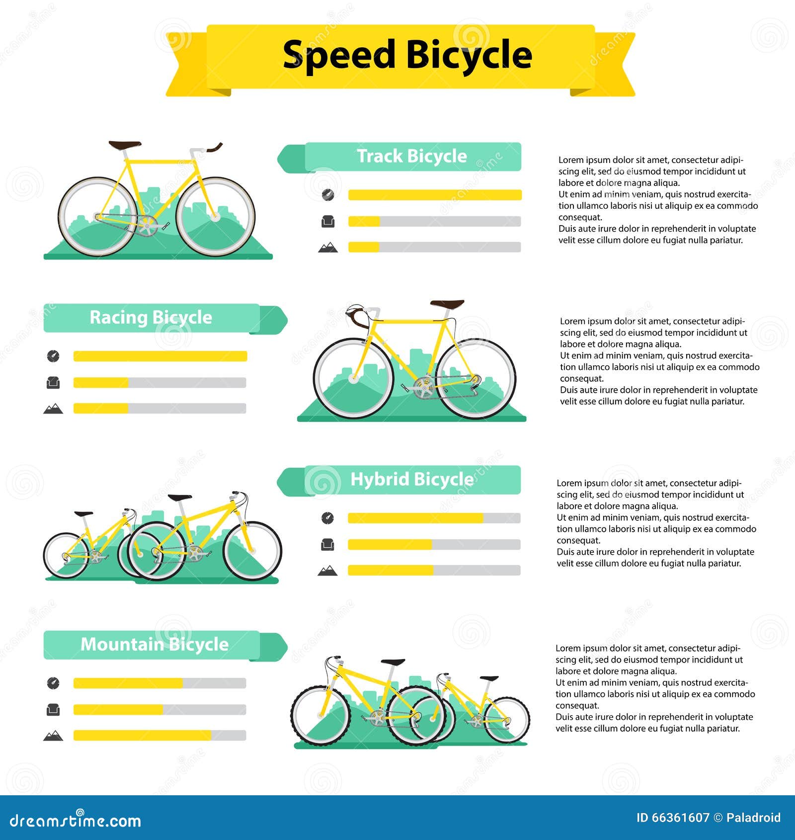Bicycle Infographics Types of Bicycles Stock Vector - Illustration of ...