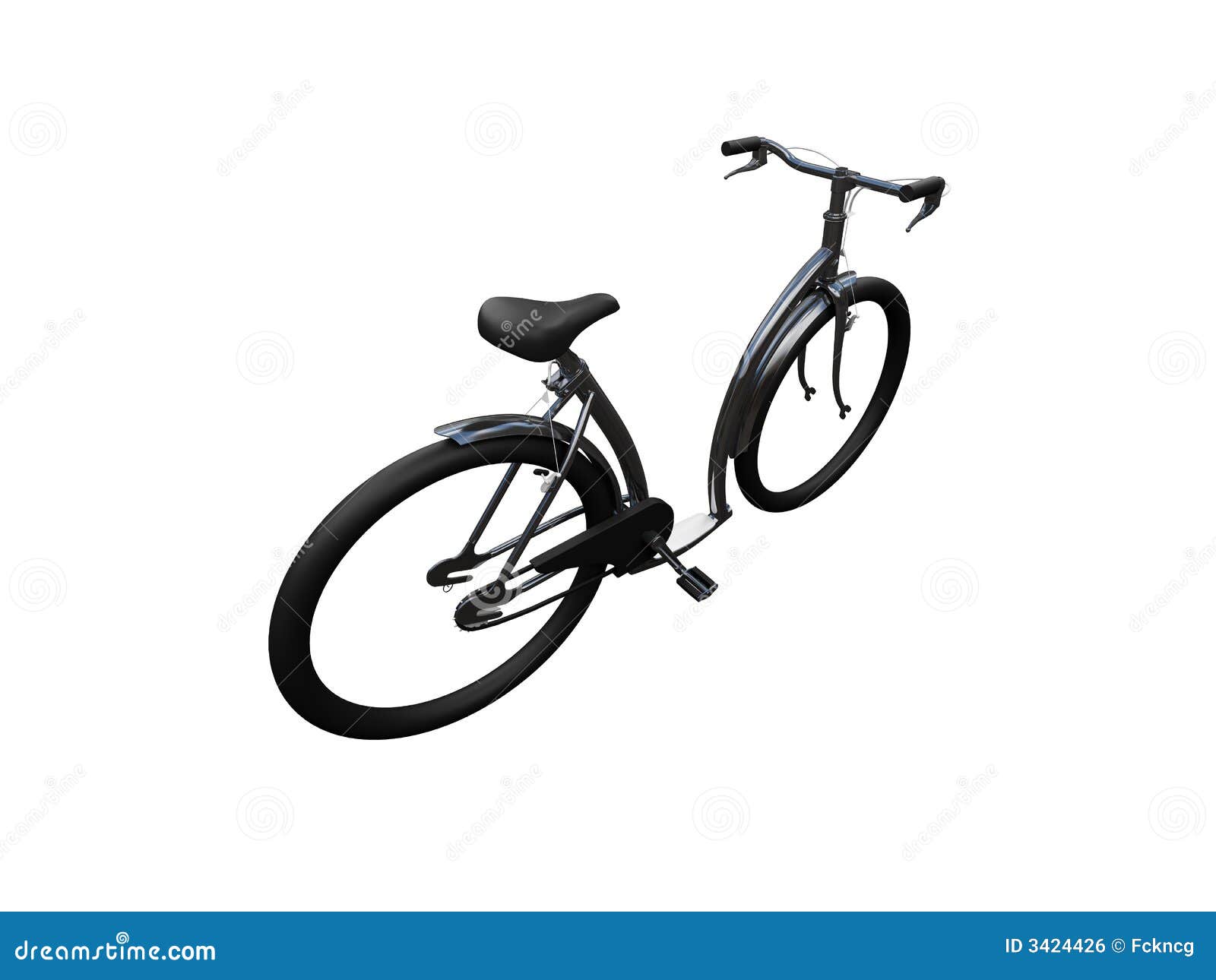 Bicycle isolated back view stock illustration. Illustration of ...