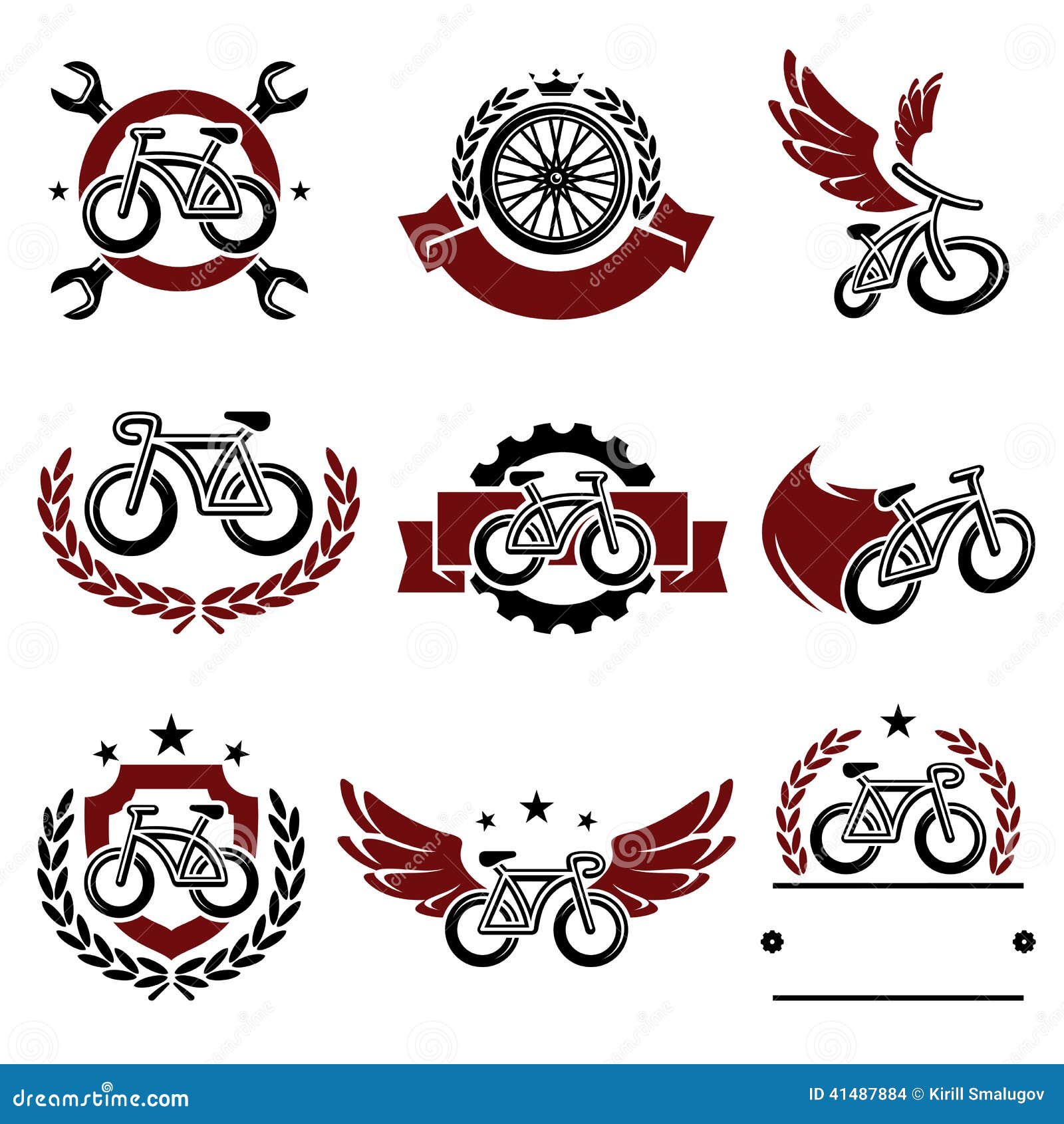 Bicycle Set Of Labels, Badges, Logos Etc. Stock Image | CartoonDealer ...