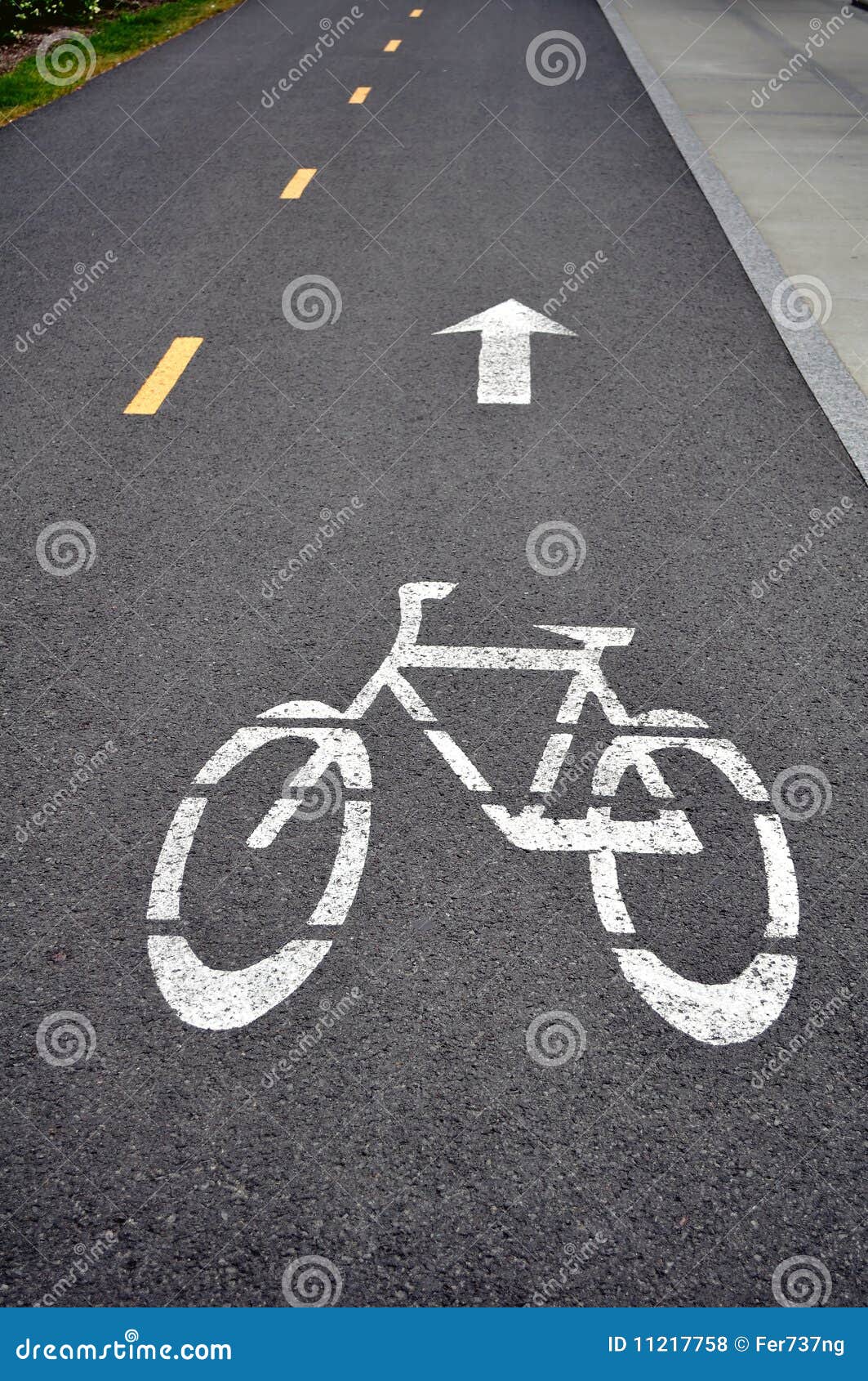 Bicycle lane stock photo. Image of lane, reserved, sign - 11217758
