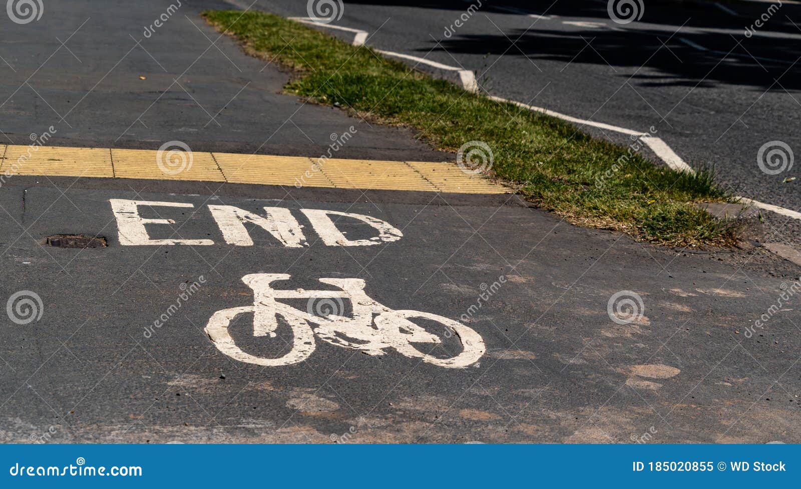 Bicycle Lane End Sign on a Shared Used Footpath Next To Road Stock ...