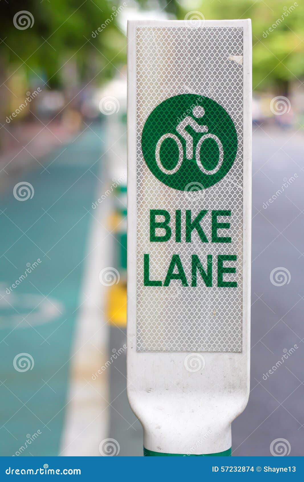Bicycle lane road sign stock photo. Image of transportation - 57232874