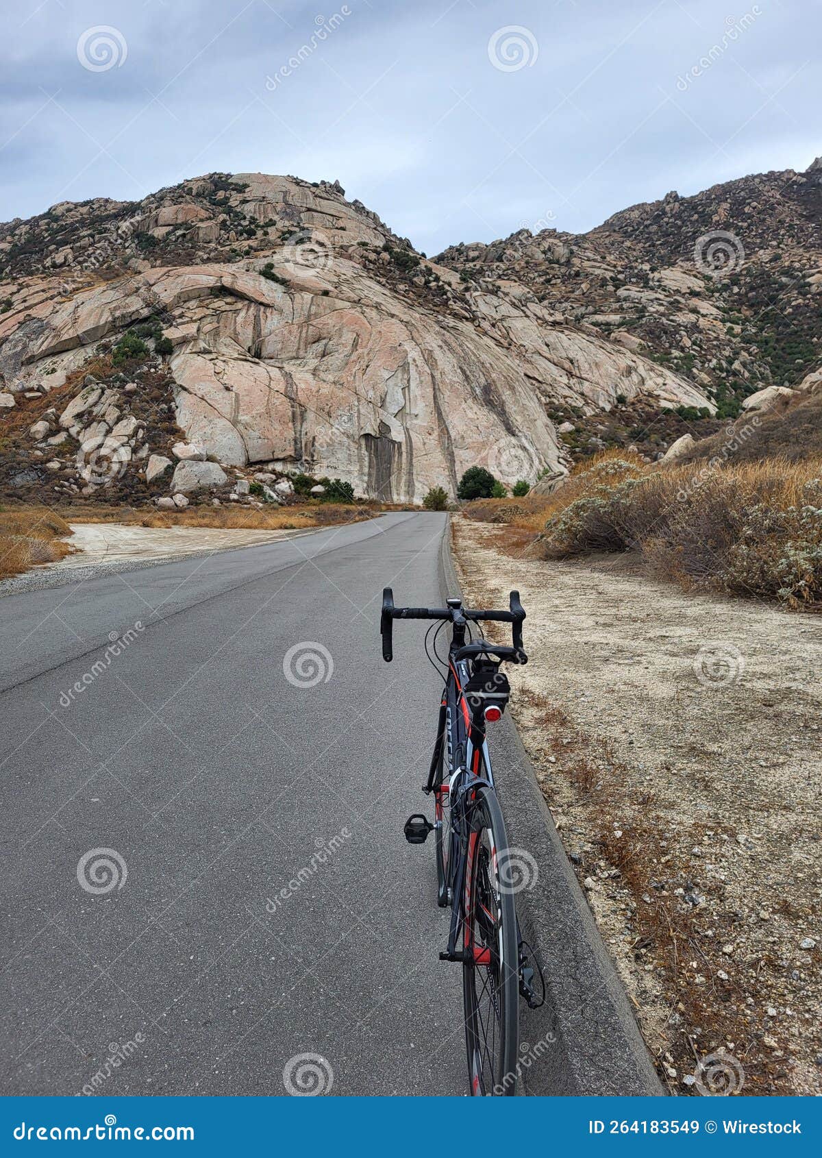 Bicycle Left on Roadside in the Mountains Stock Image - Image of active ...