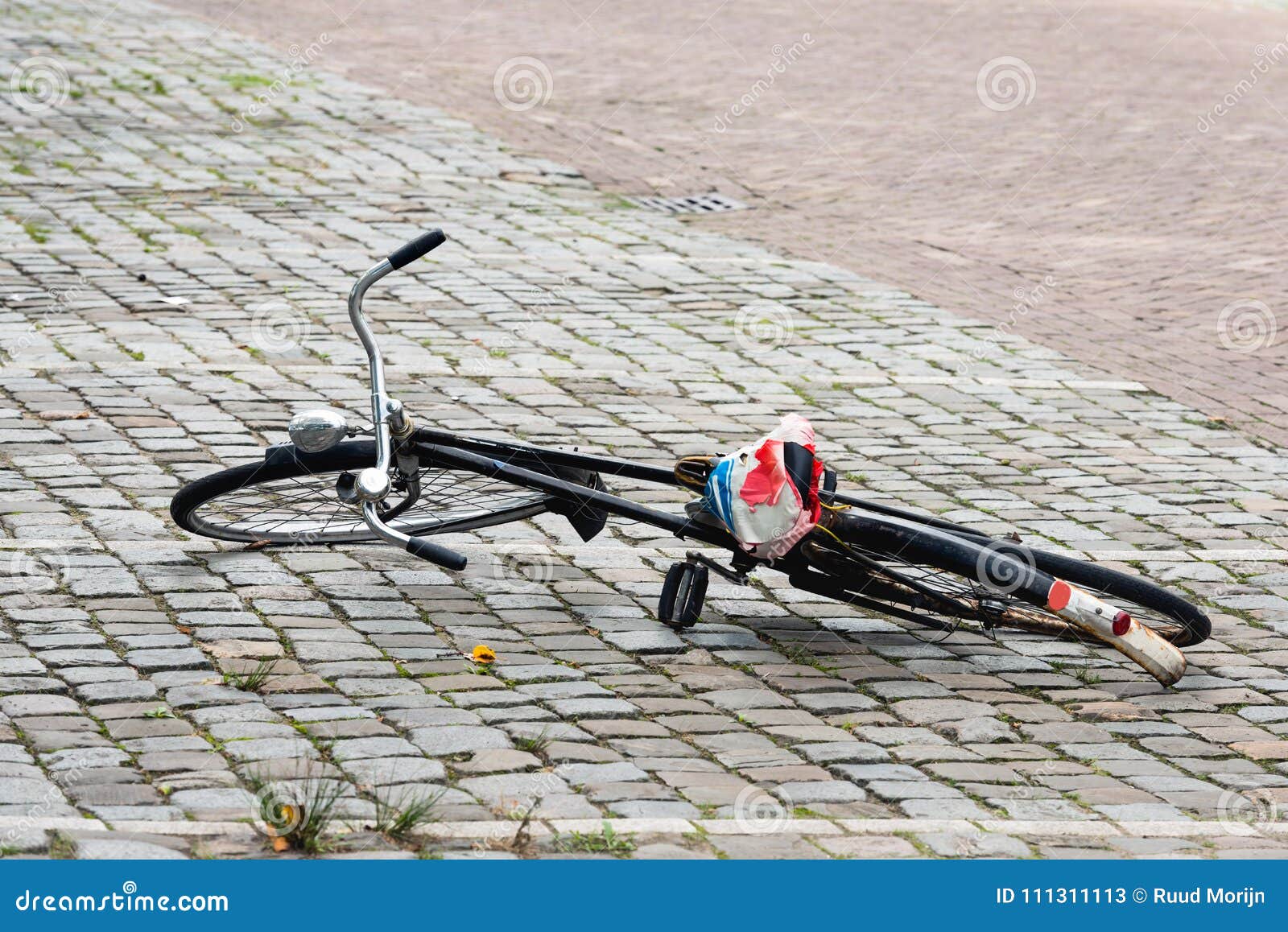 Bicycle left on the street stock image. Image of rust - 111311113