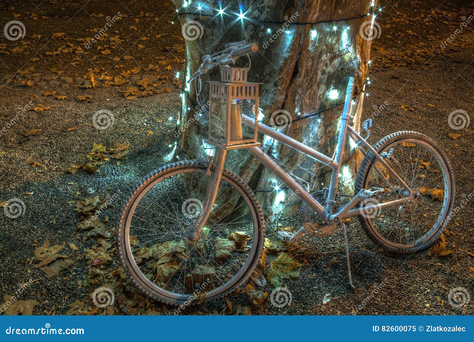 Bicycle,lights and Christmas Stock Image - Image of ribbon, abstract ...