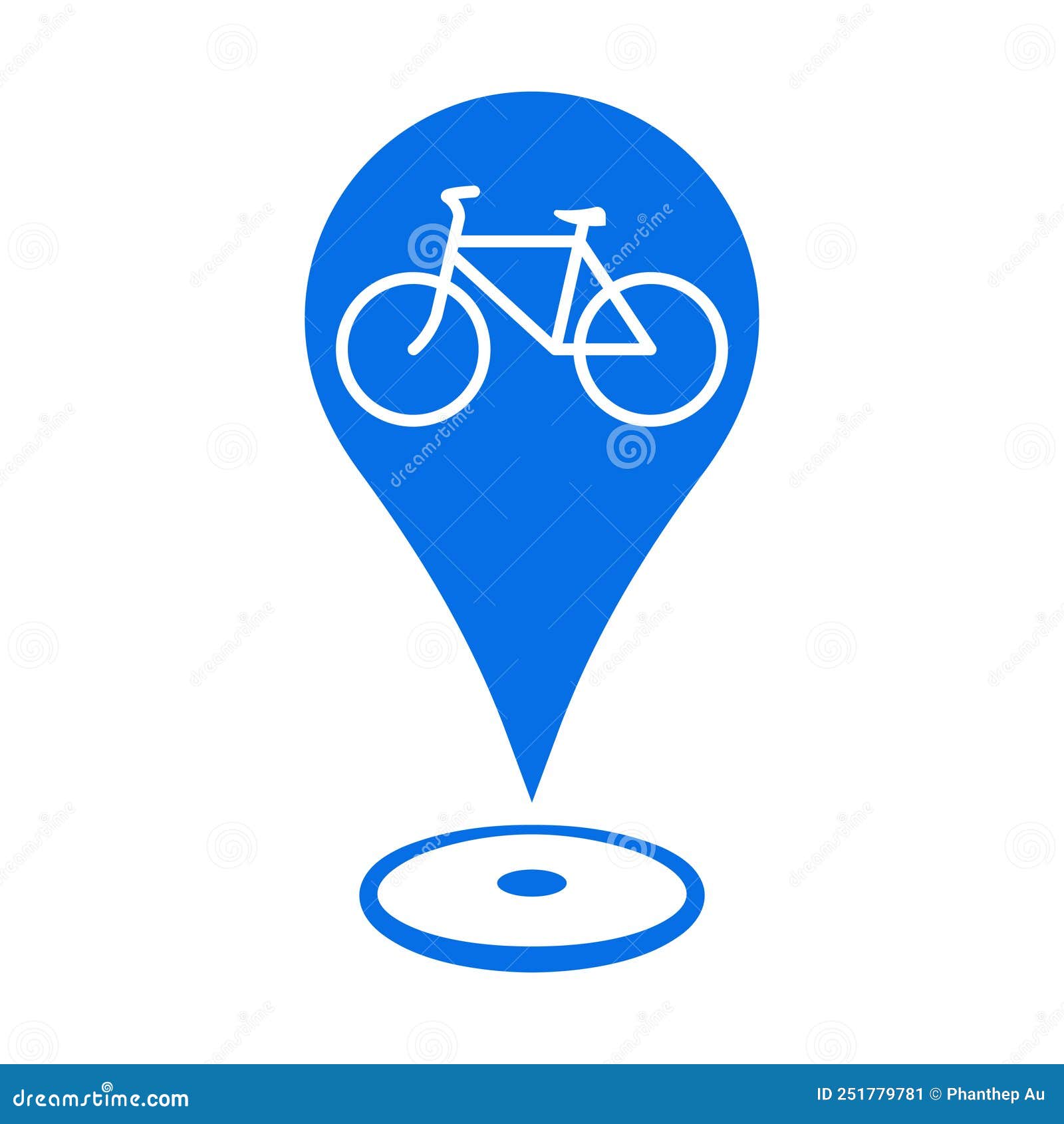 Bicycle Location Icon for Bicycle Stores and Bicycle Lane Stock Vector ...
