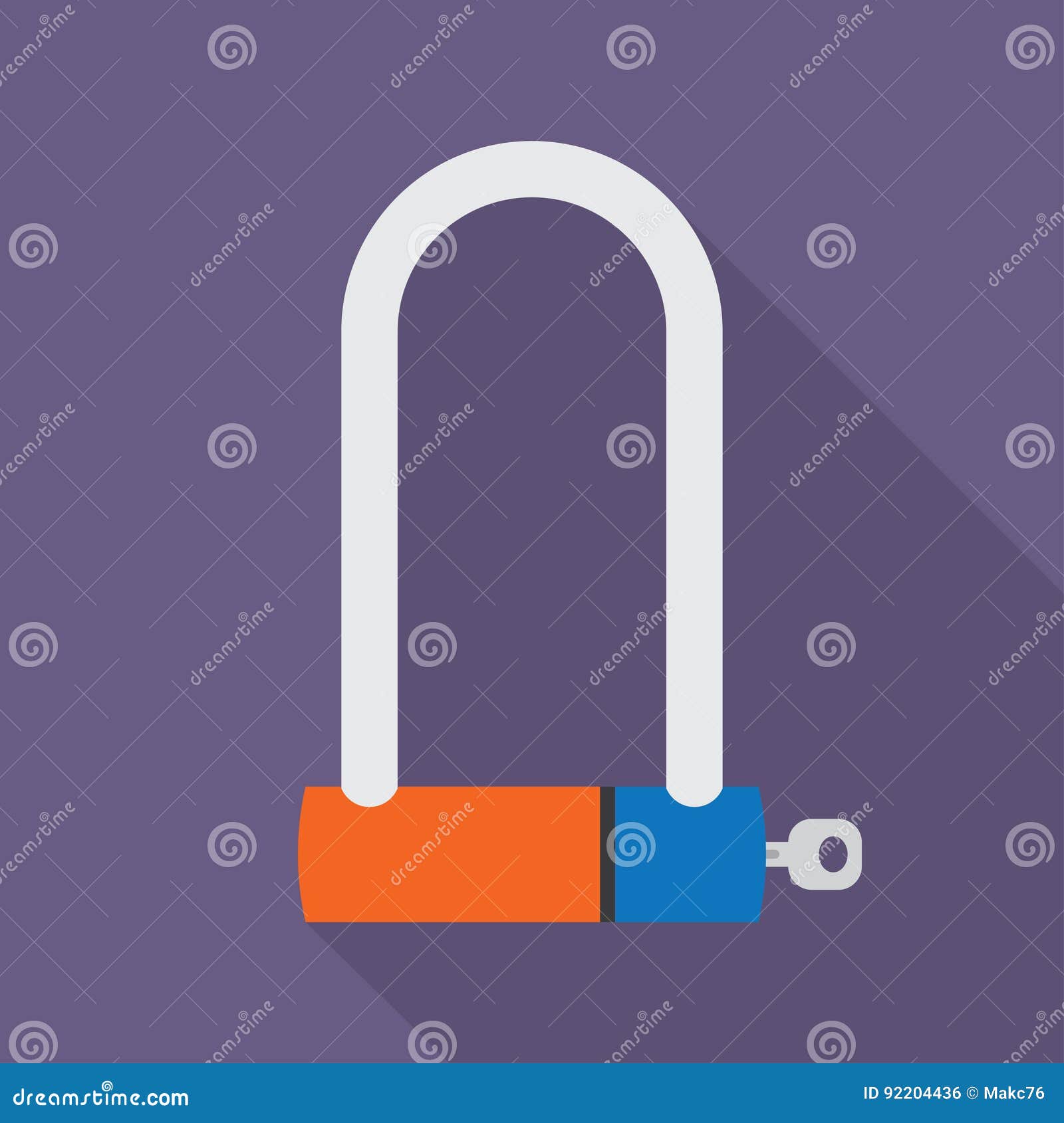 Bicycle lock icon stock vector. Illustration of safety - 92204436