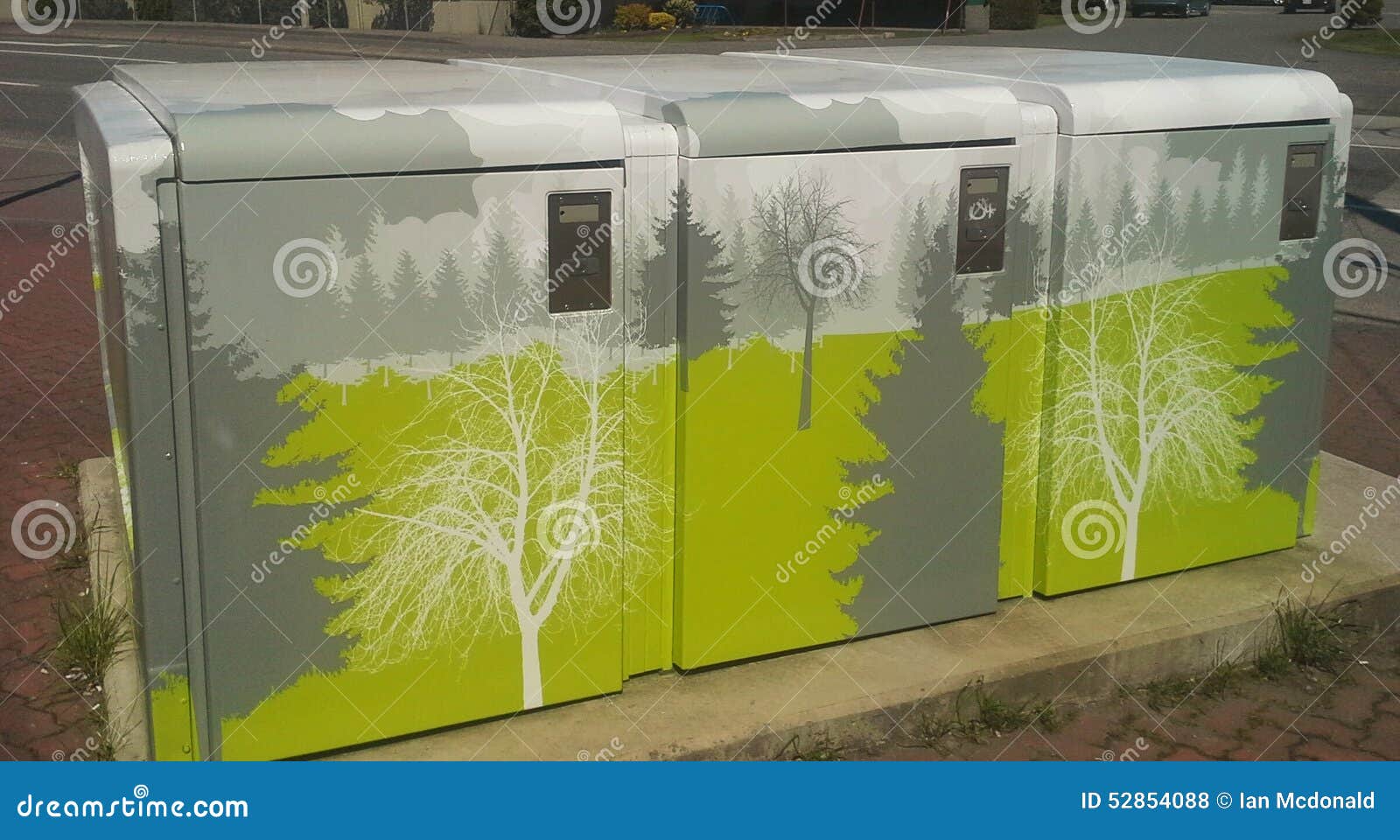 Bicycle Lockers stock photo. Image of transit, lockers - 52854088