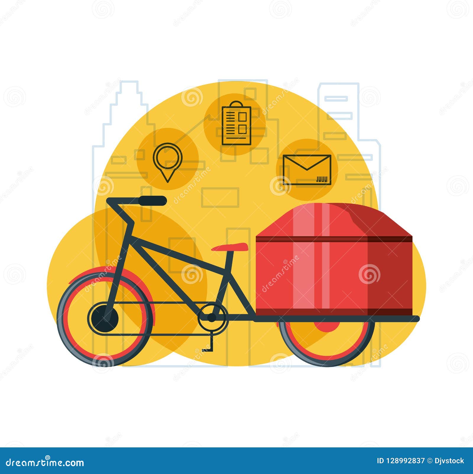 Bicycle for Logistic Service Isolated Icon Stock Vector - Illustration ...