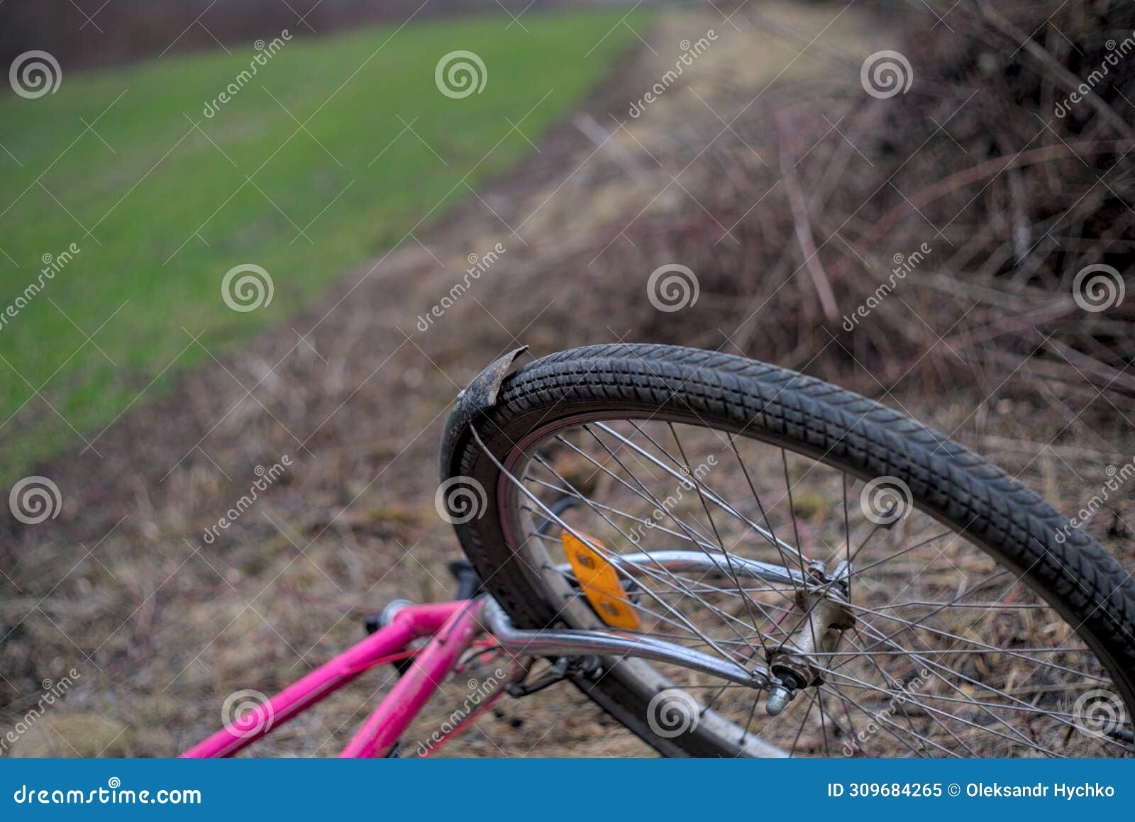 Bicycle Lying on Its Side on the Ground Stock Image - Image of fitness ...