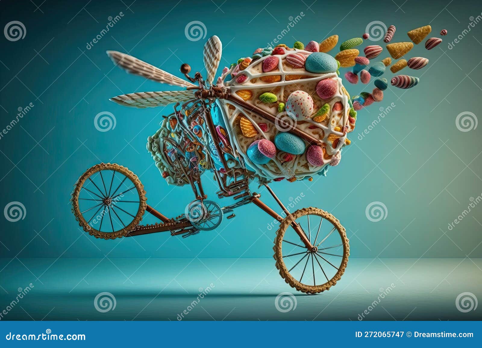 Bicycle Made Out of Candy Illustration Generative Ai Stock Illustration ...