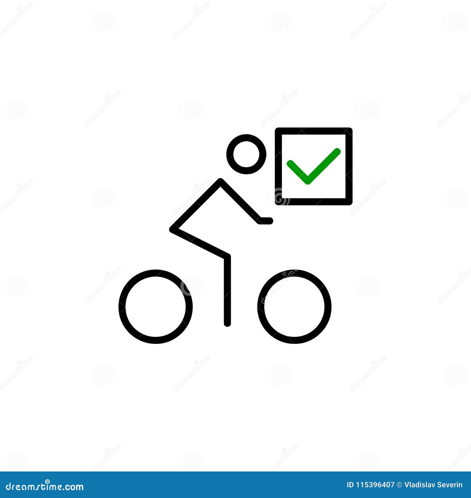 Bicycle with a mark icon stock illustration. Illustration of brand ...
