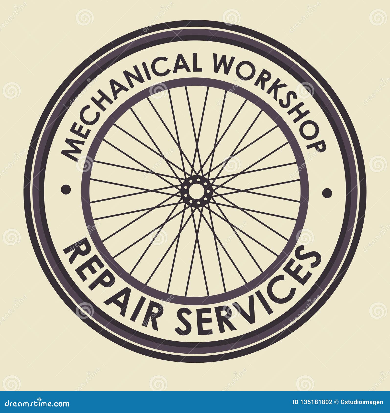 Bicycle Mechanical Emblem with Repair Service Stock Vector ...